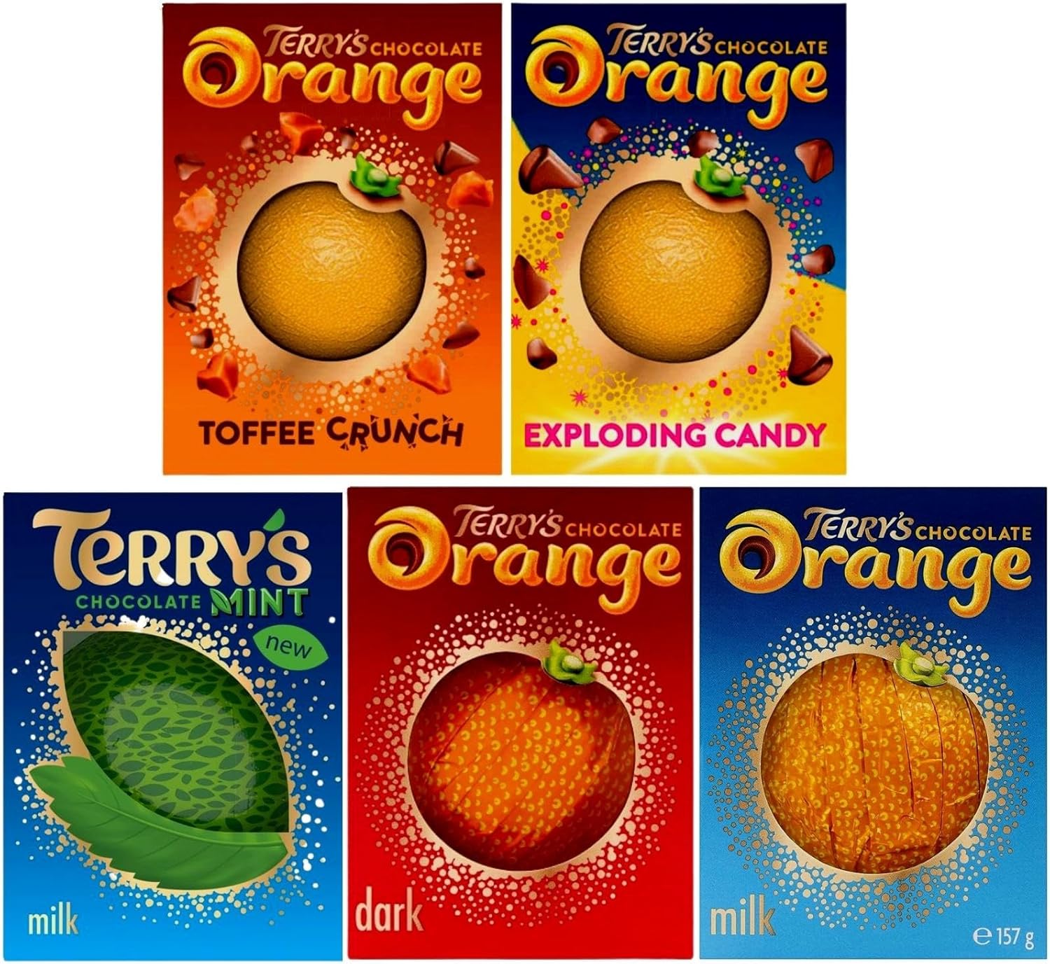 Terry's Chocolate Orange Bundle with 1x Orange Milk Chocolate 157g, 1x Exploding Candy 147g, 1x ...
