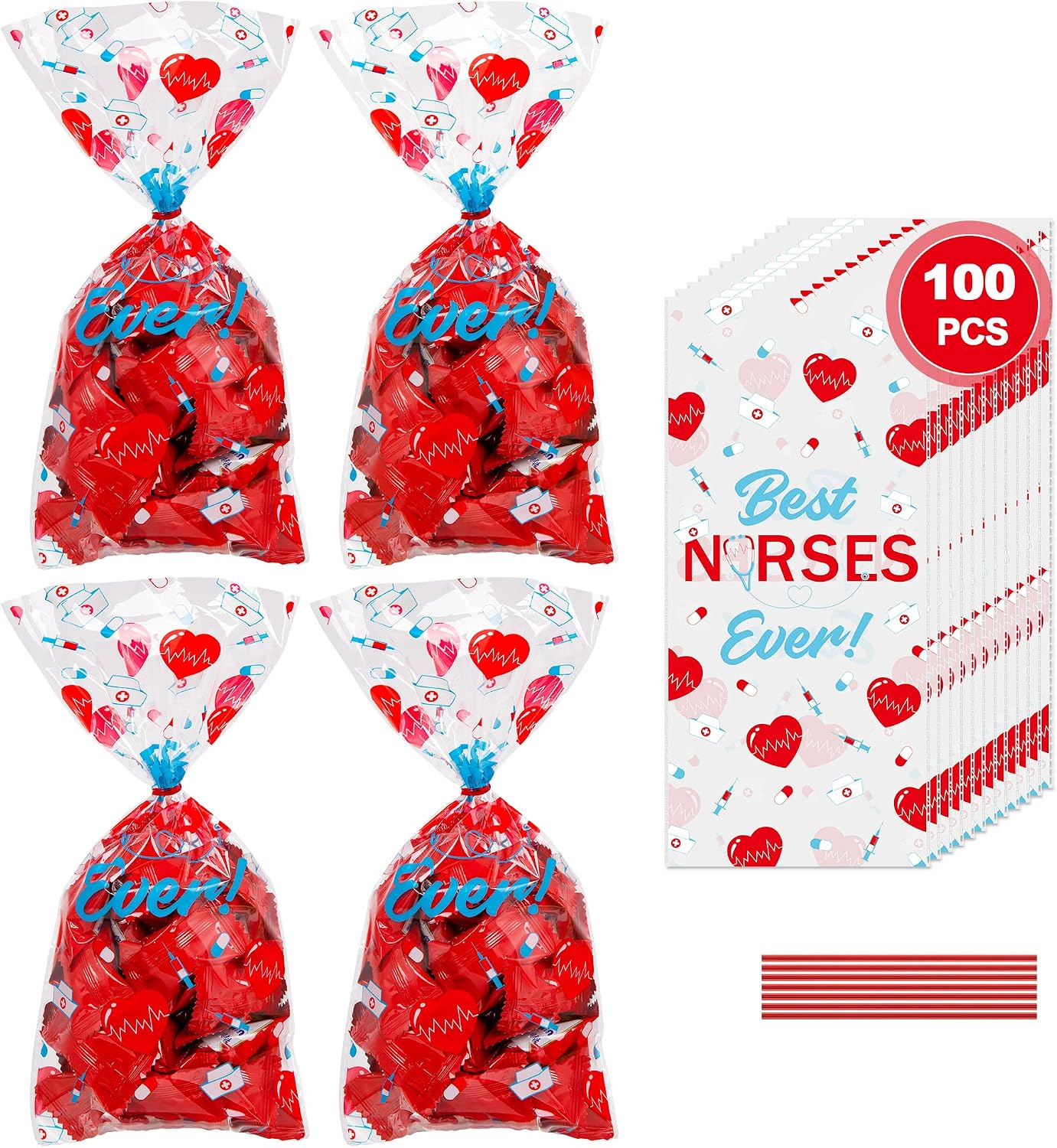 Amazon.com: Heartome 100 PCS Nurses Week Bags, Thank You Nurses ...