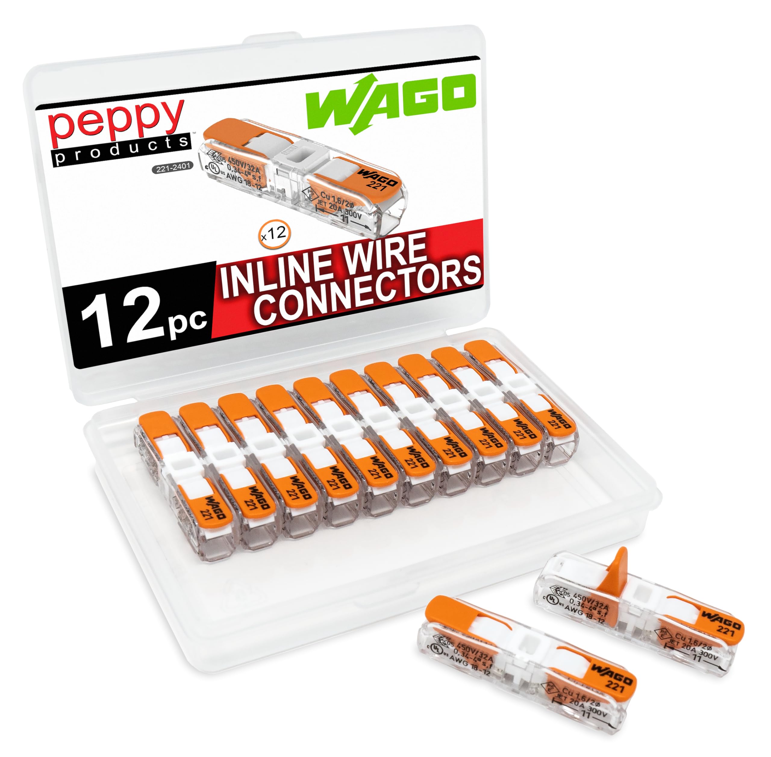 Genérico Conector Inline WAGO 221-2411 - Kit com 12 Peças(p221-2401-12 ...