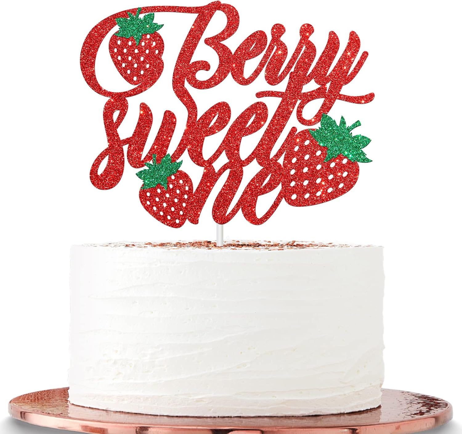 Amazon.com: Halawawa Berry Sweet One Cake Topper, Strawberry Theme ...