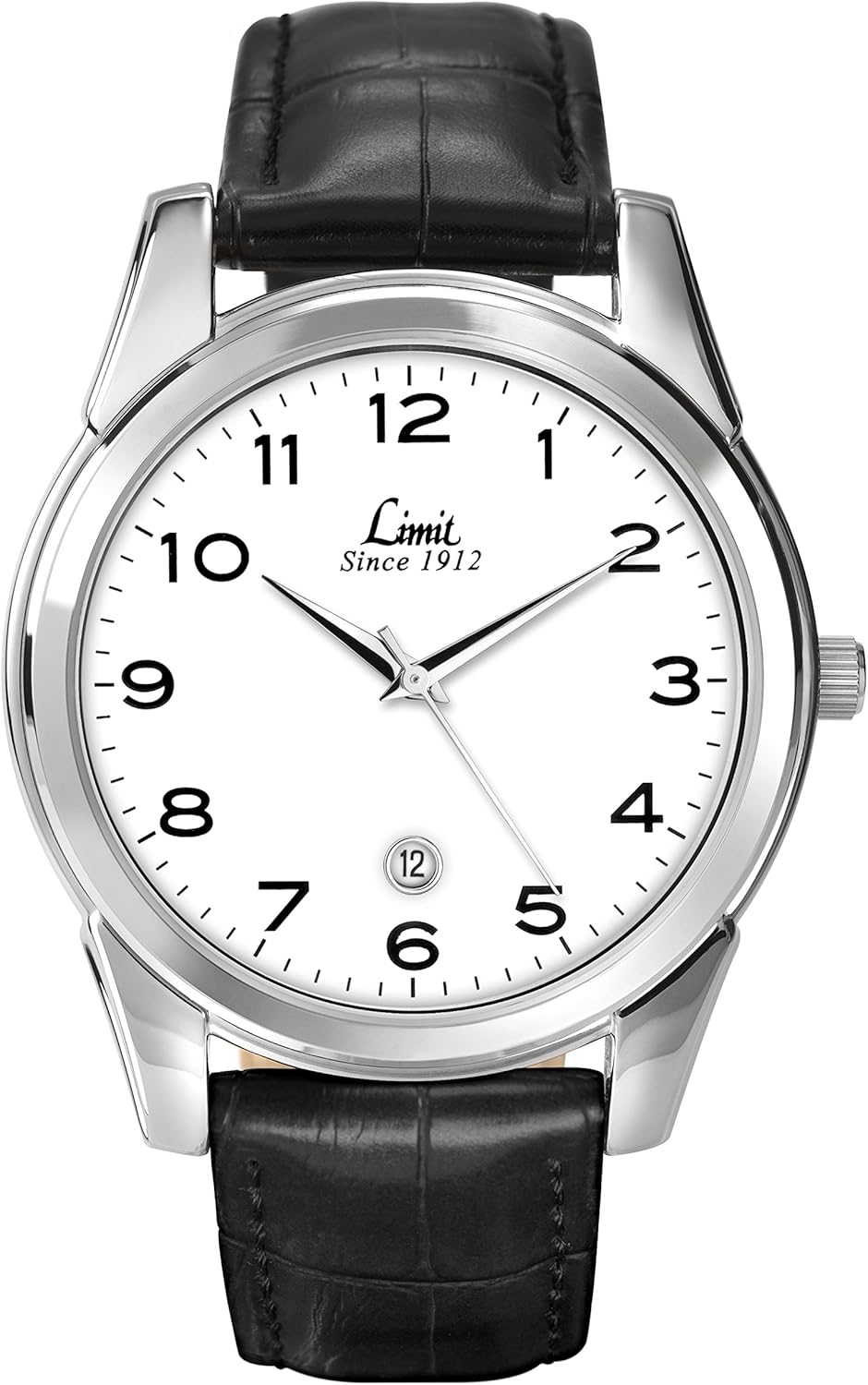 Limit Men's Quartz Watch with White Dial Analogue Display and Black ...