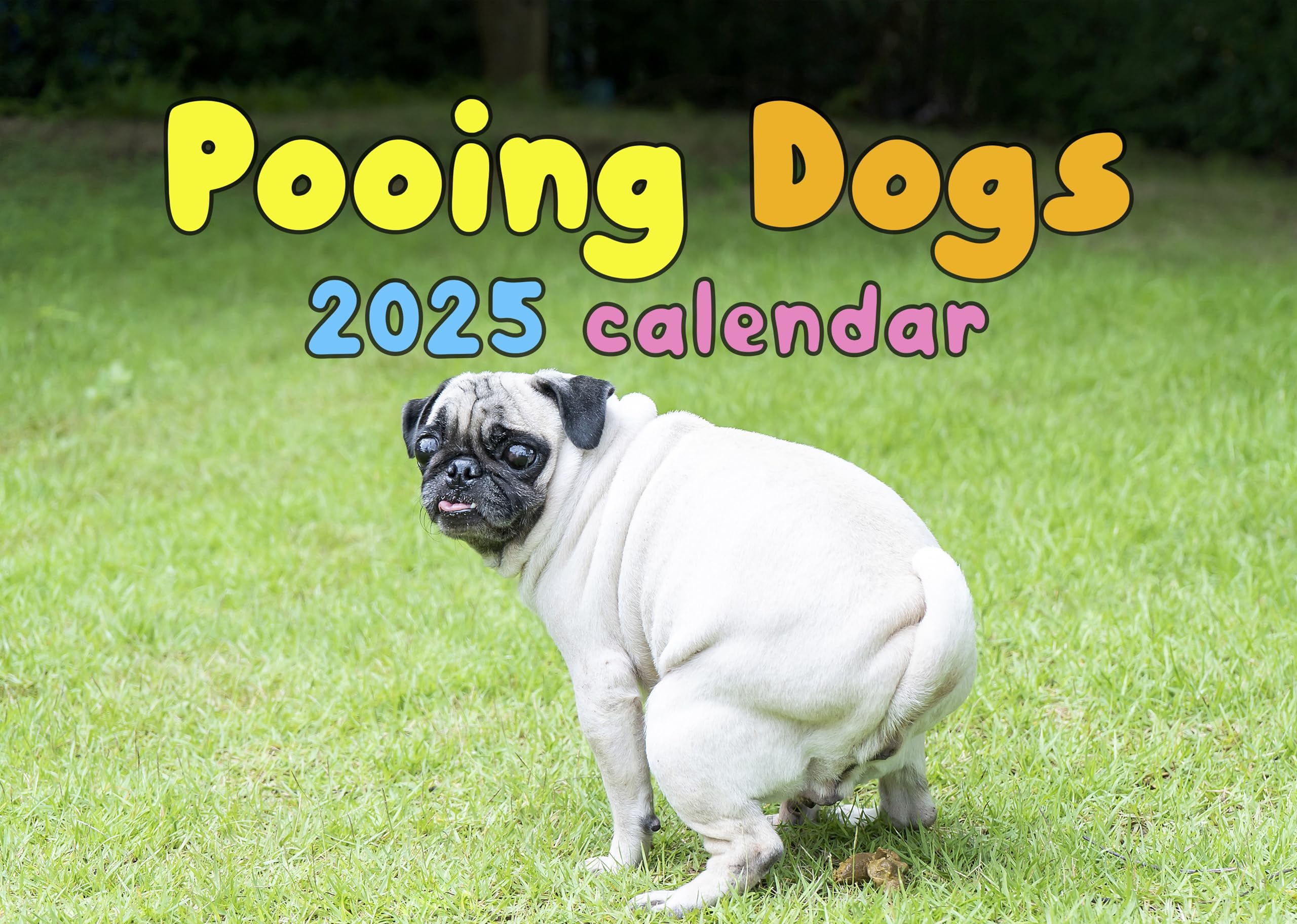 2025 A4 Funny Pooping Dog Calendar Month to View A3 When Open Hanging ...