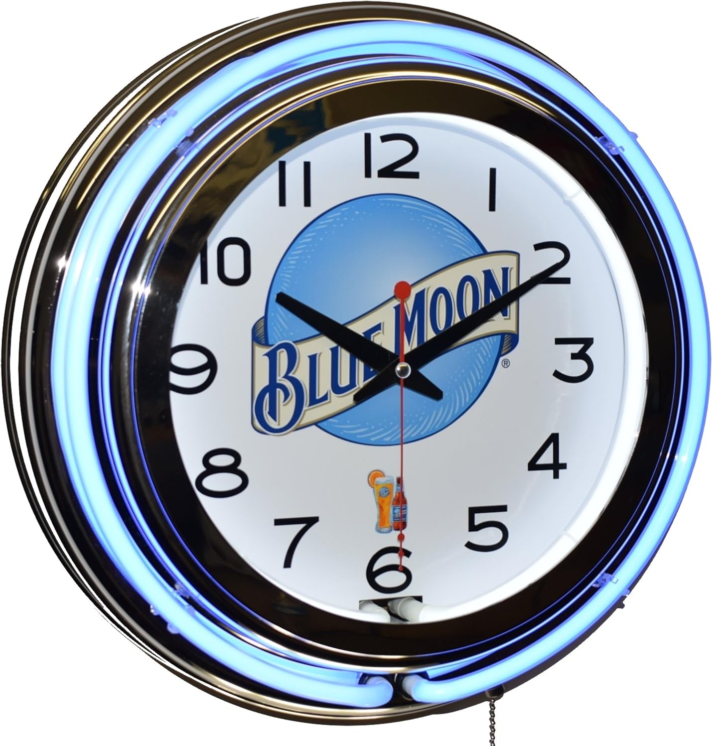 Amazon.com: Blue Moon Beer Blue Double Neon Advertising Clock Man Cave ...