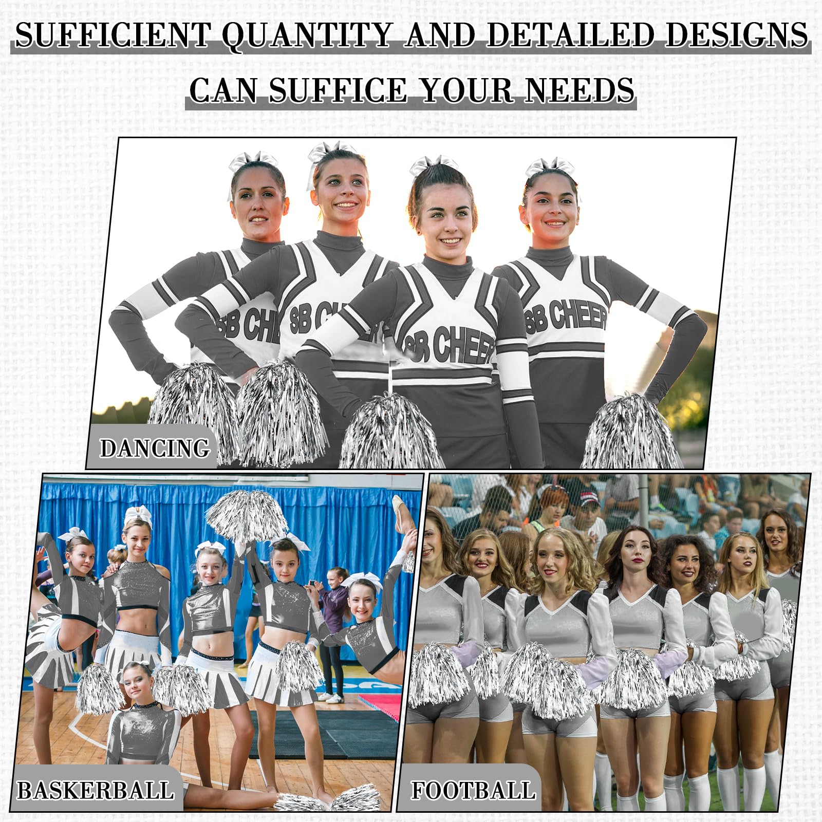 Snapklik.com : Hanaive 3 Pcs Plastic Cheerleading Pom Poms And Large ...