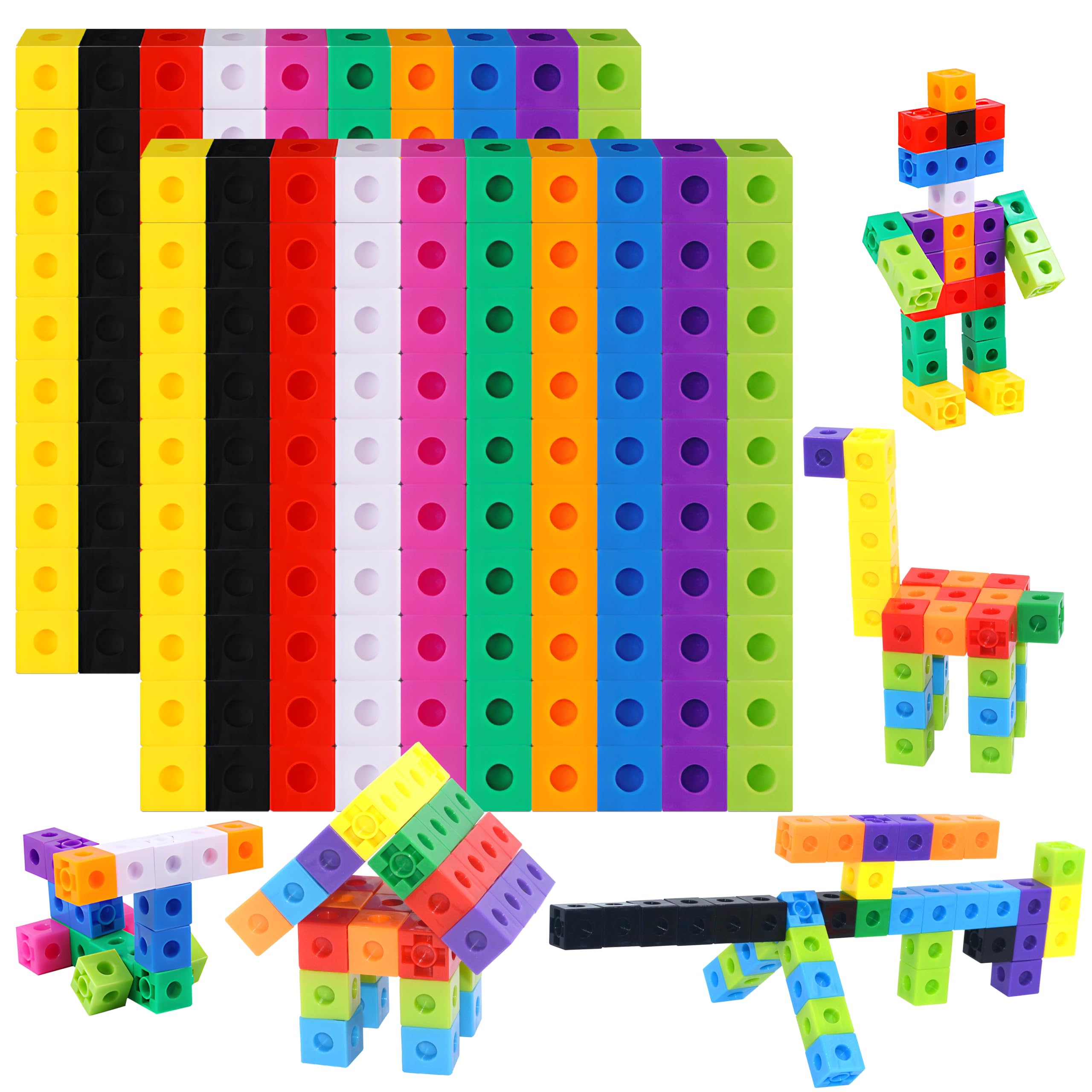 100 Pcs Multilink Linking Cubes Math Manipulative Counting Jenaai 100