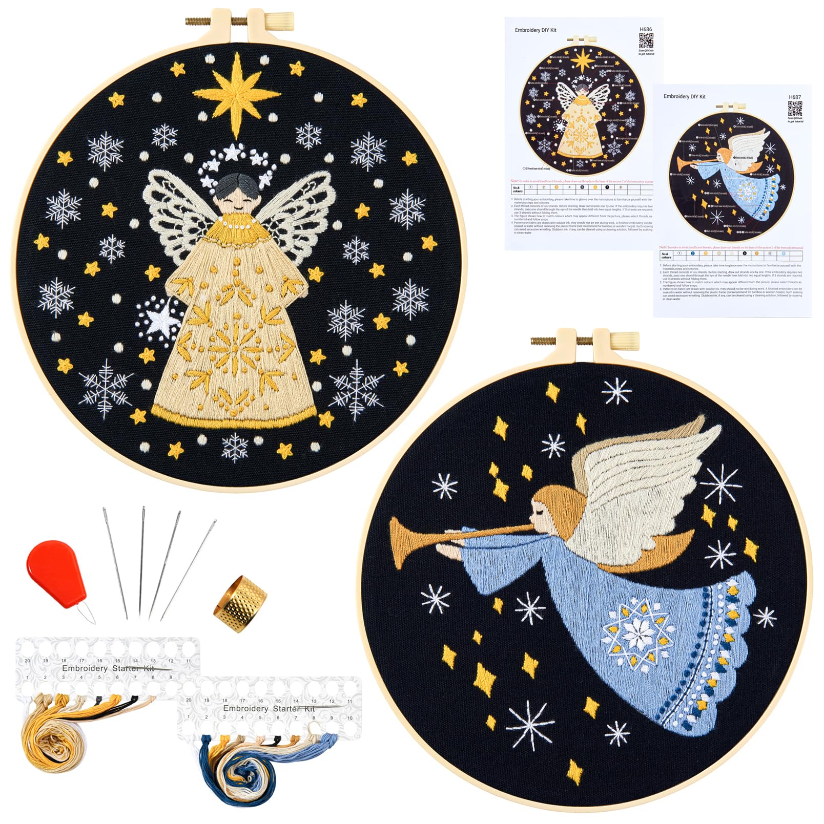 Amazon.com: Christmas Embroidery Kits for Beginners Adults, Christmas ...