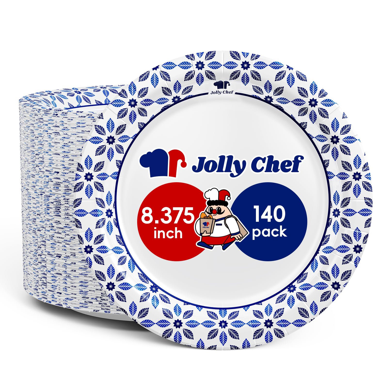 Amazon.com: JOLLY CHEF 8.37 inch Disposable Paper Plates 140 Count Soak ...