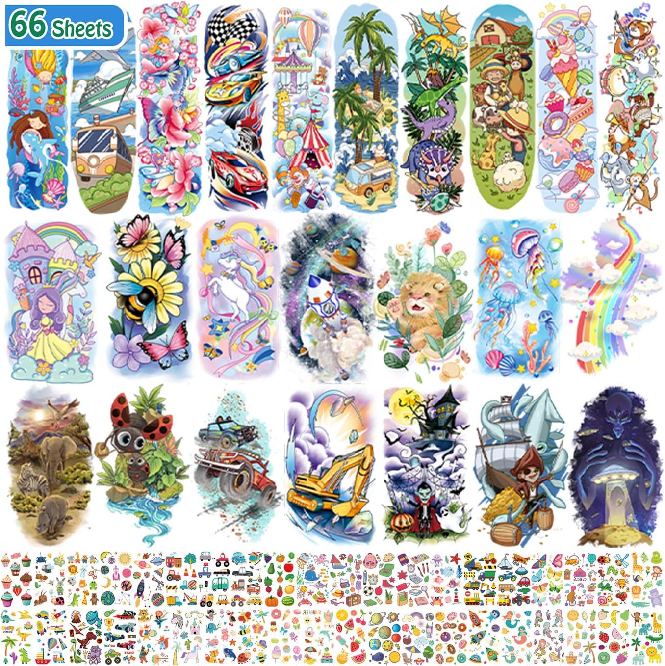 Amazon.com : Leesgel Kids Temporary Tattoo for Girls Boys Birthday ...