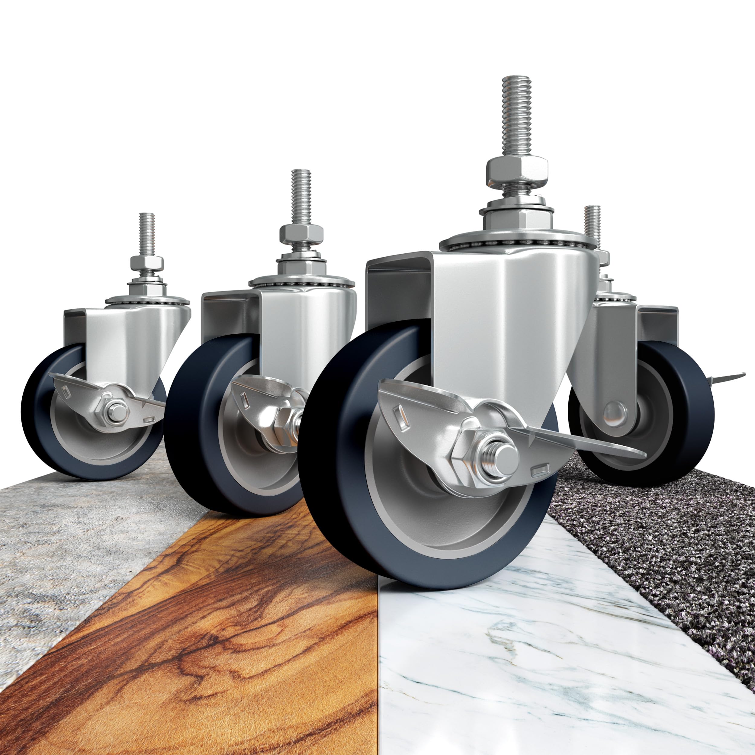 Snapklik.com : Caster Wheels, Casters Set Of 4, Castor Wheels, Stem ...