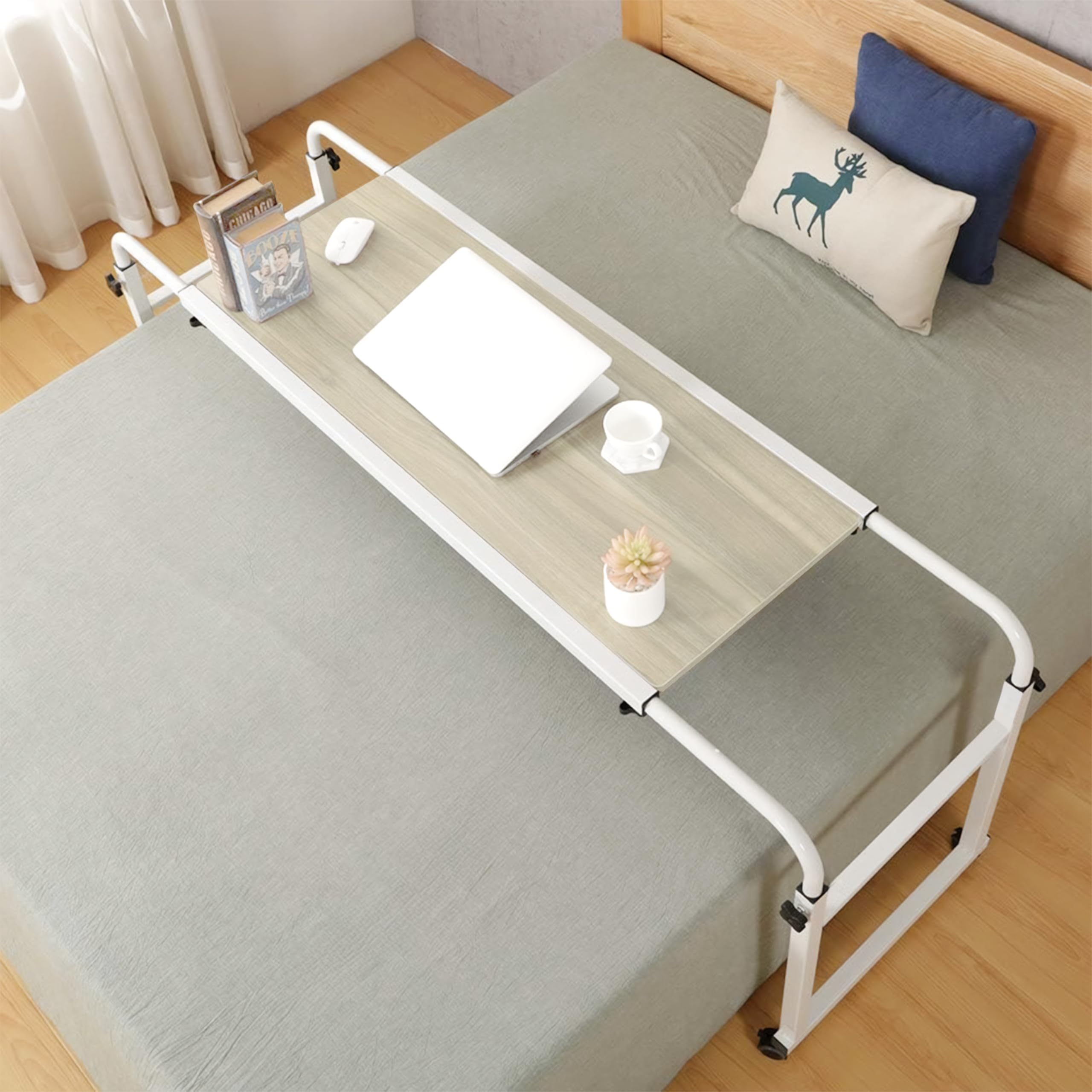 Livzing Height & Width Adjustable Multipurpose Table Trolley, Metal ...