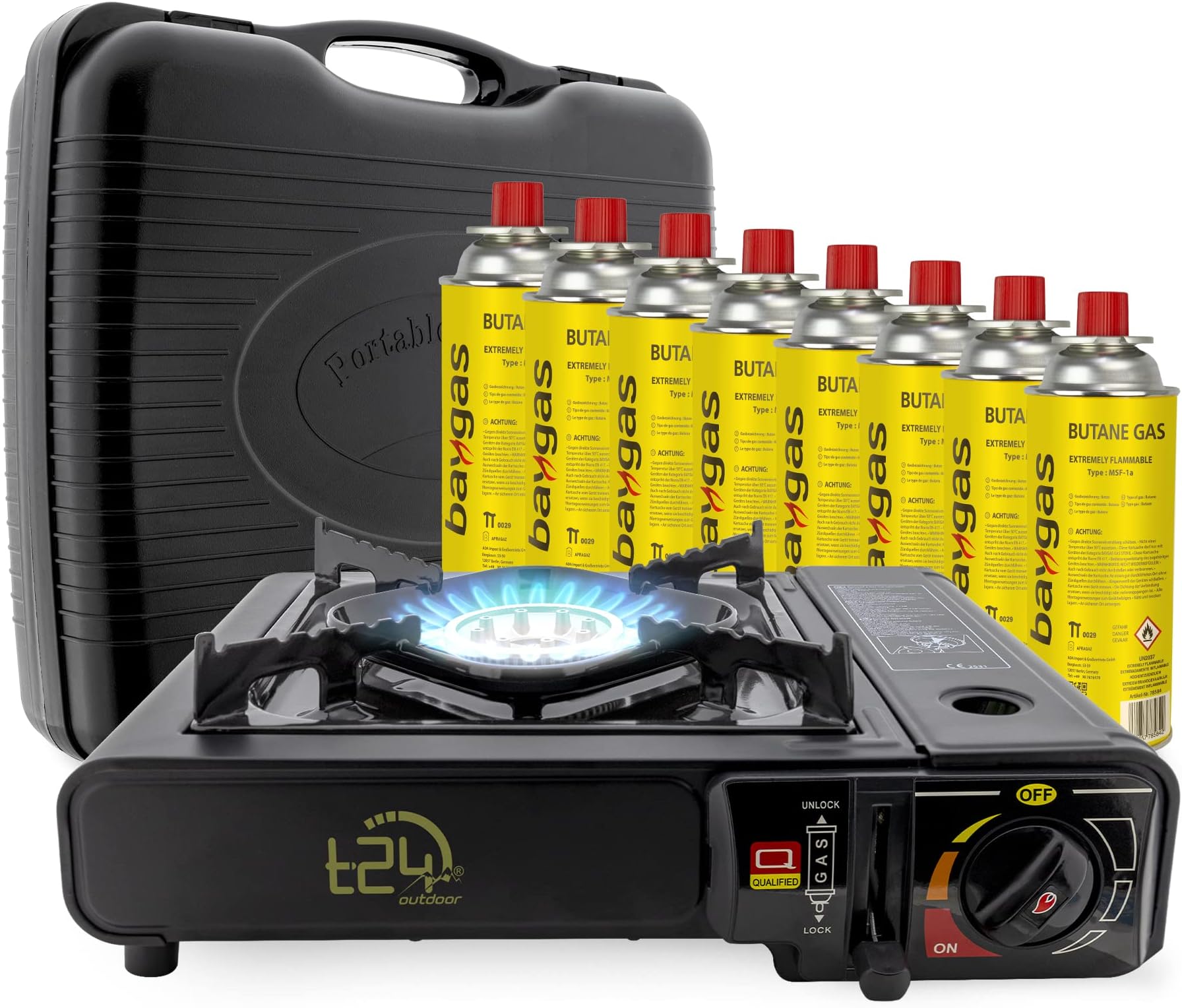 T24 Gaskocher/Notfallausrüstung Stromausfall/Camping Propangaskocher ...