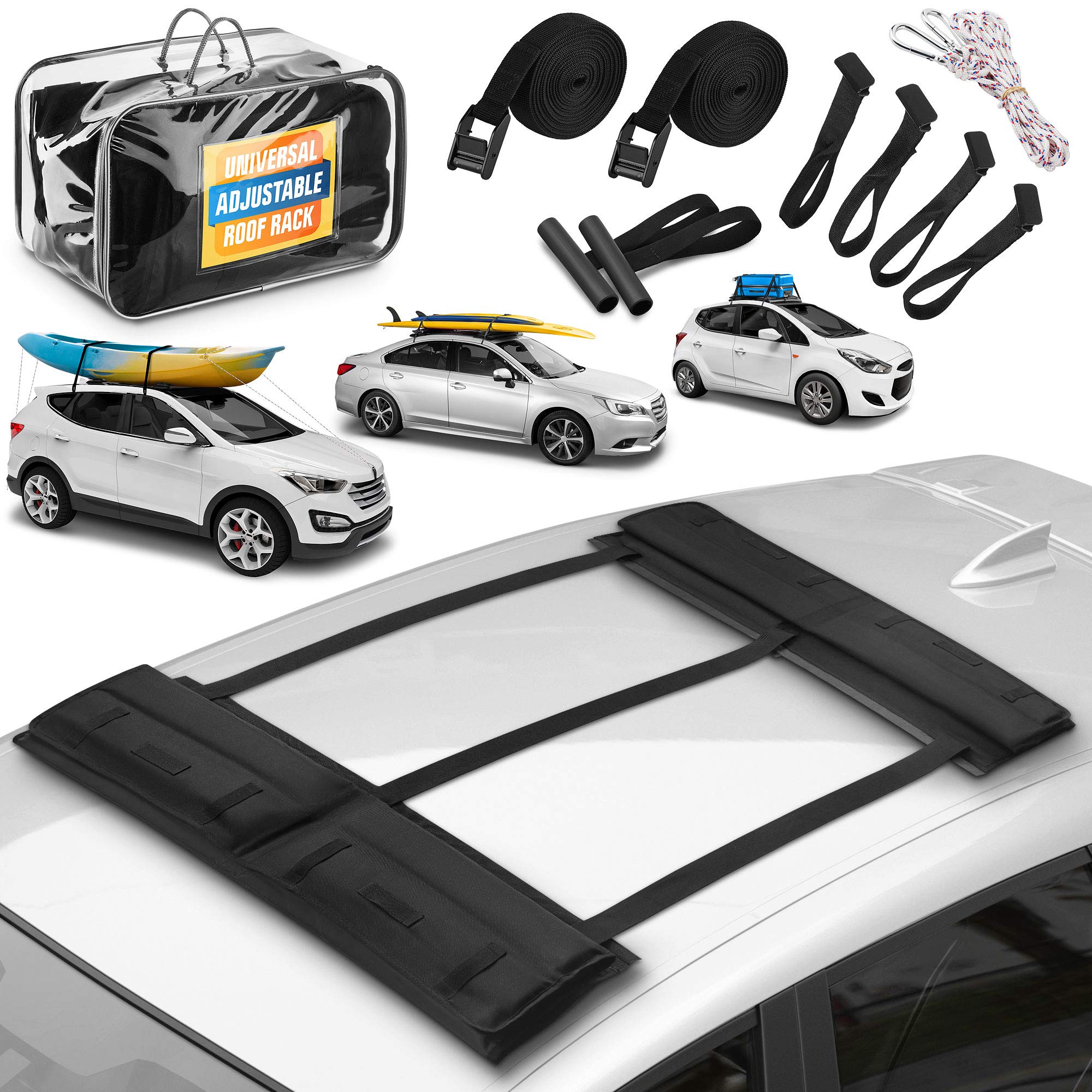 Buy BagMate Universal Roof Rack for Car with 2 Tie Down Straps, 4 Car ...