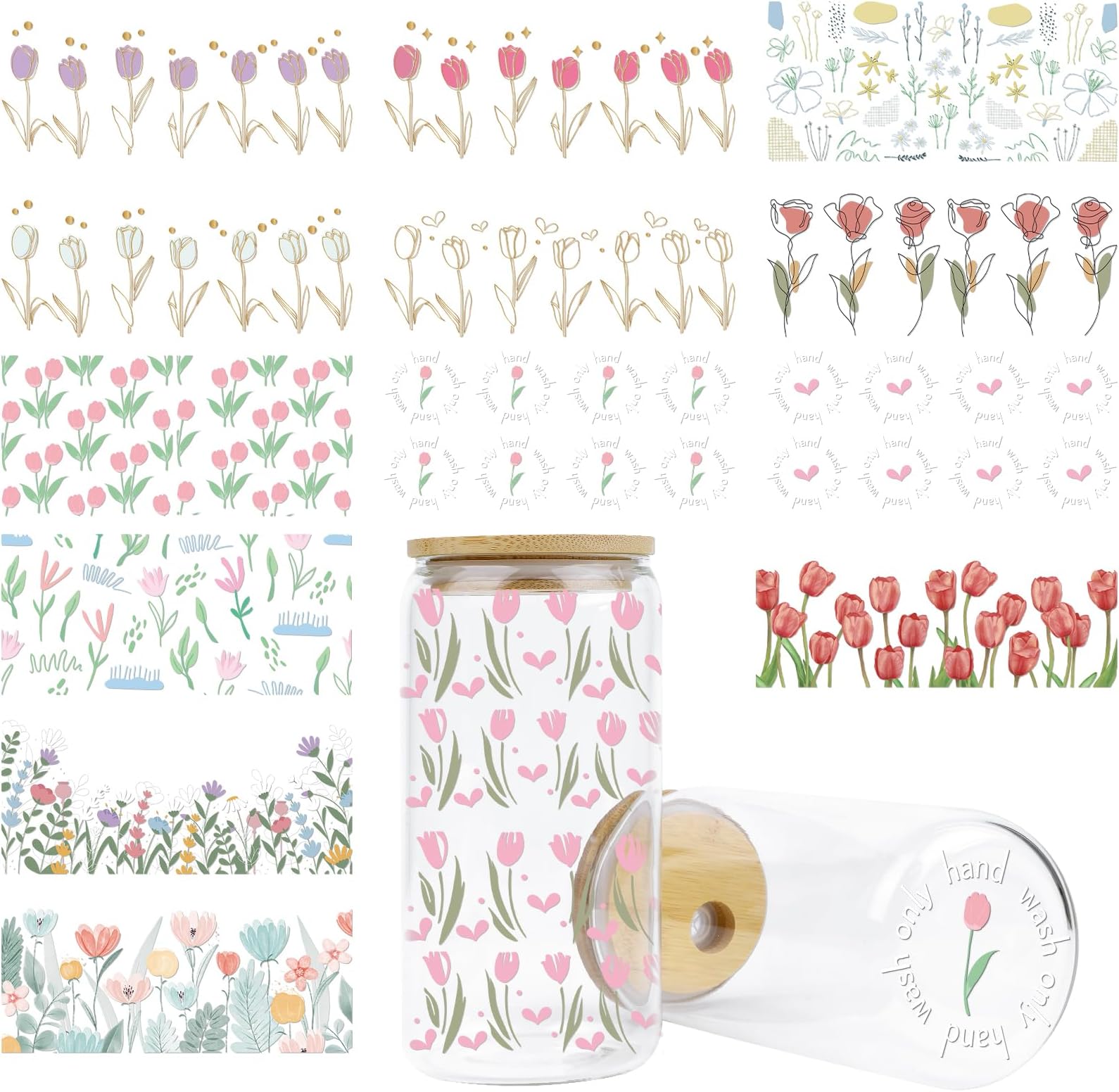 Amazon.com: Daisy Printing UV DTF Cup Wrap,Cute Floral Theme Stickers ...