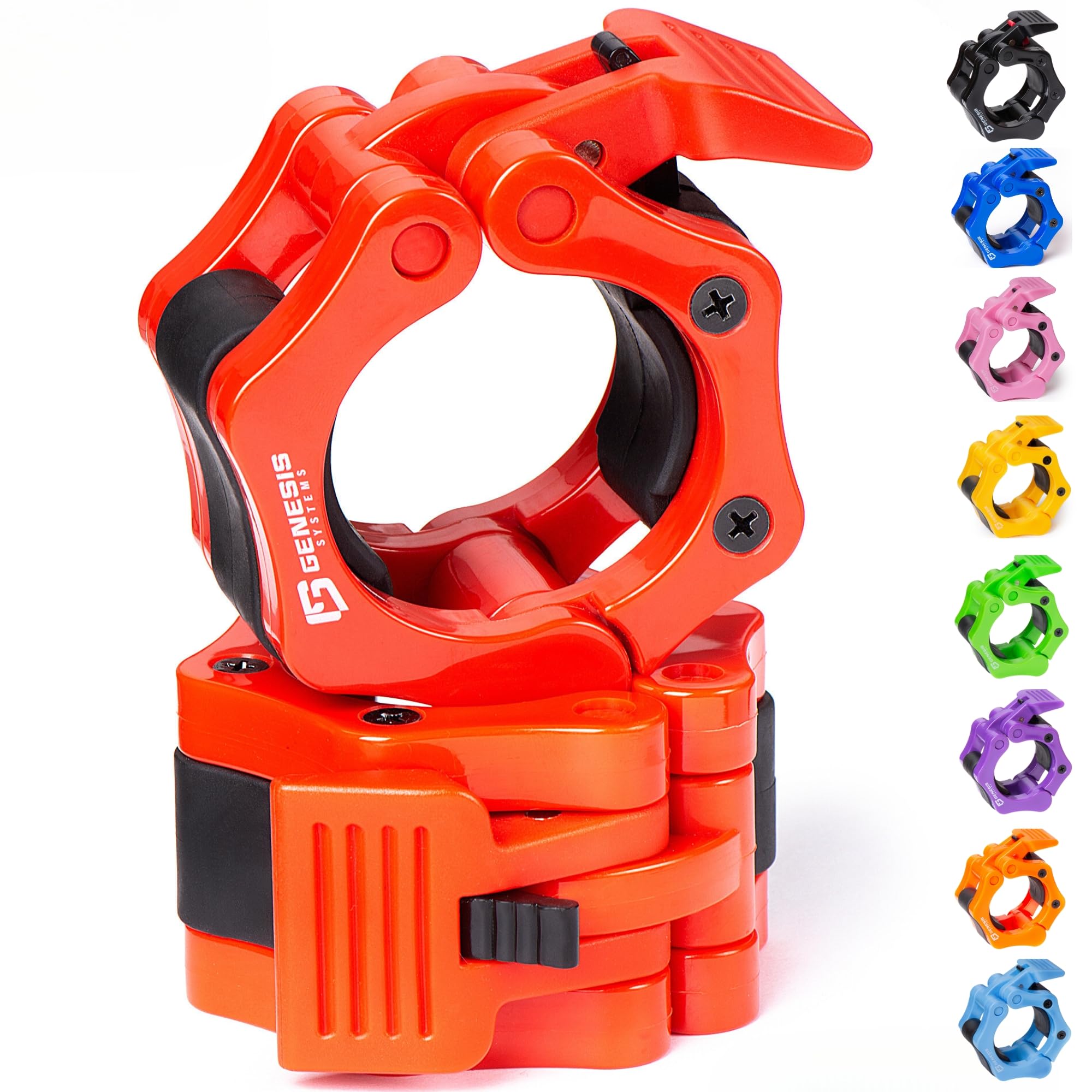 GENESIS SYSTEMS Olympic Barbell Clips 2 Inch Barbell Clamps Bar Collars ...
