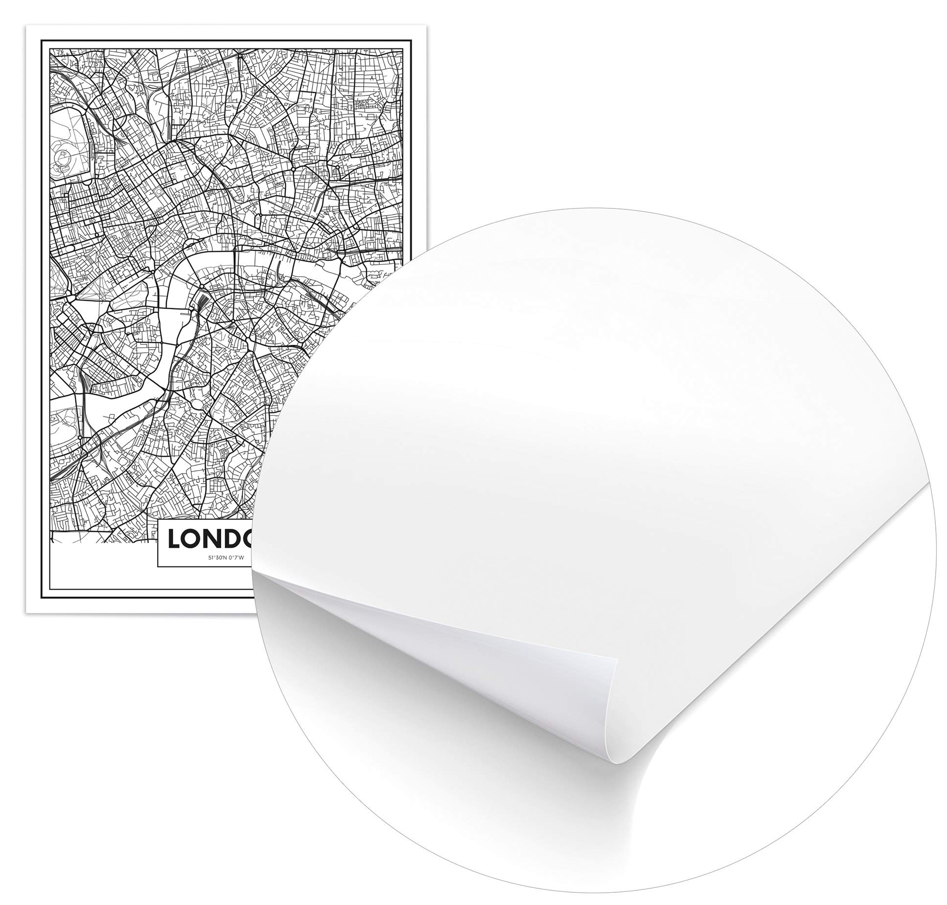 Panorama Poster Map London 8x12 inch - Printed on Poster - Vintage ...