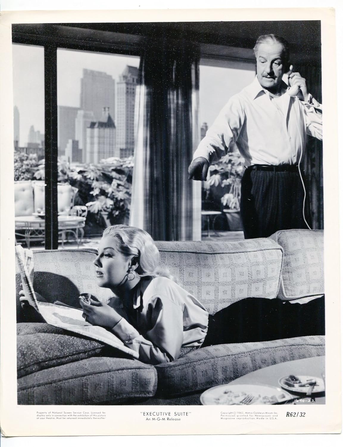 MOVIE PHOTO: Executive Suite-Walter Pidgeon-Lucy Knoch-8x10-B&W-Still ...
