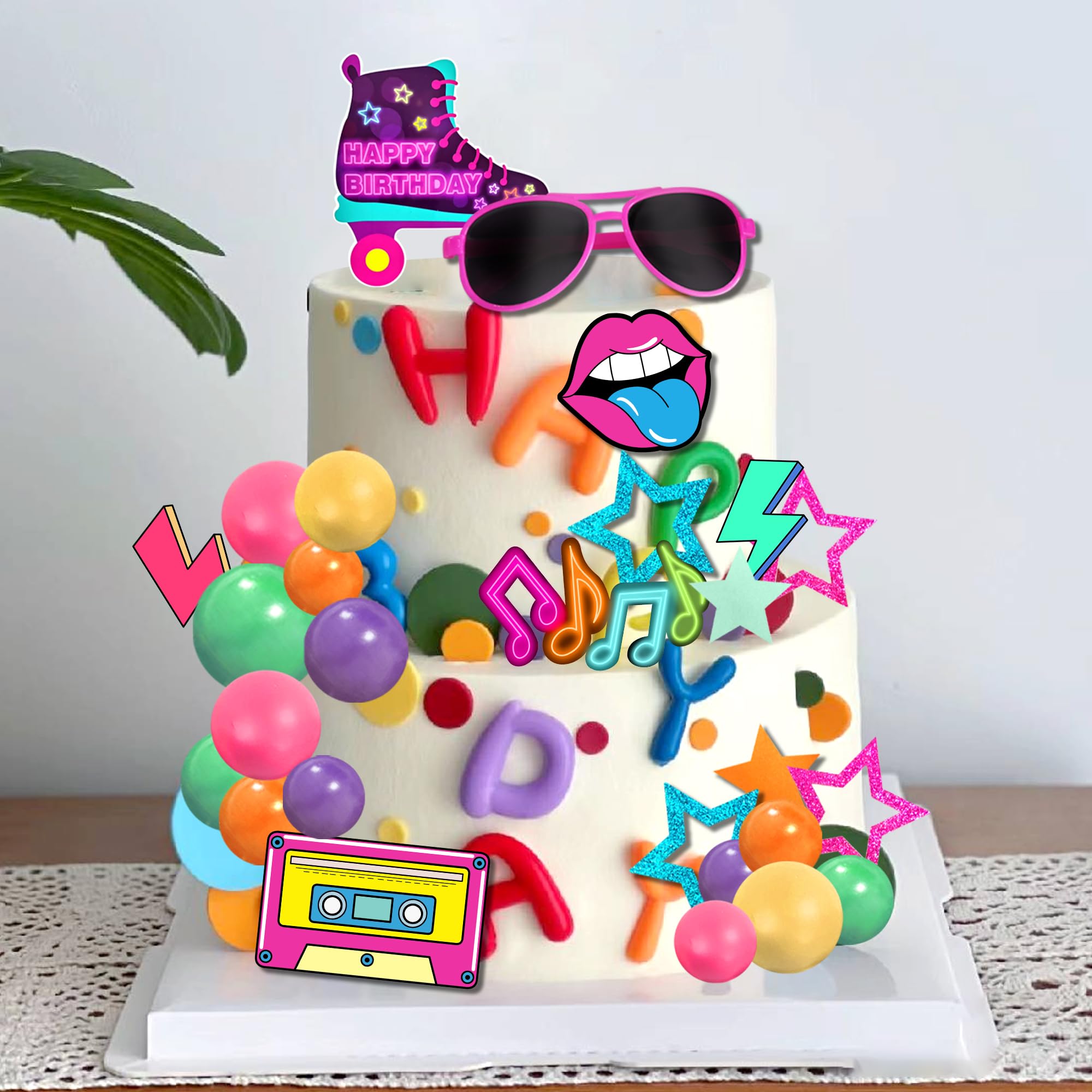 Snapklik.com : 30 PCS 80s 90s Cake Toppers Retro Hip Hop Cake ...