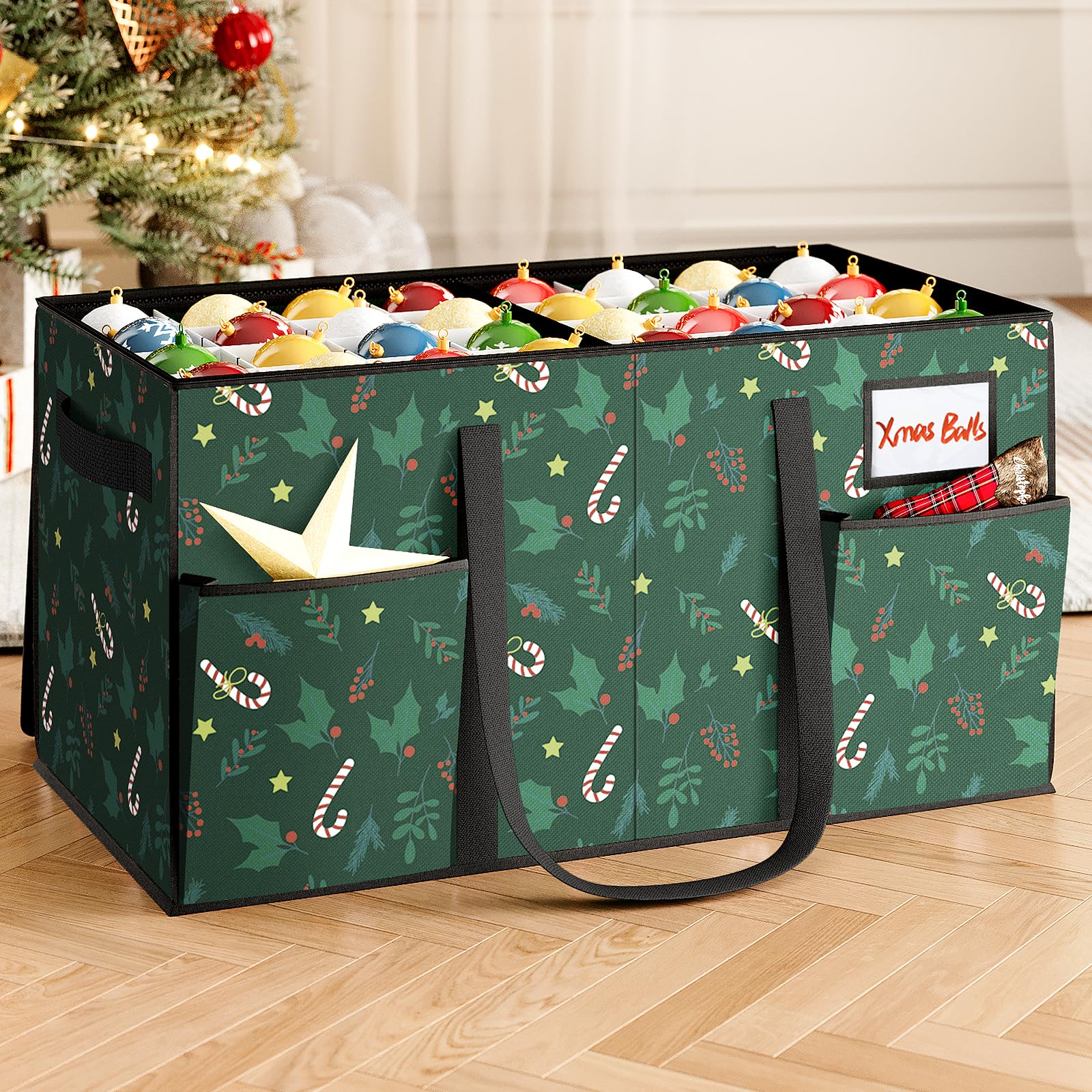 Amazon.com: SOLEDI Large Christmas Ornament Storage Box with 8 Trays ...