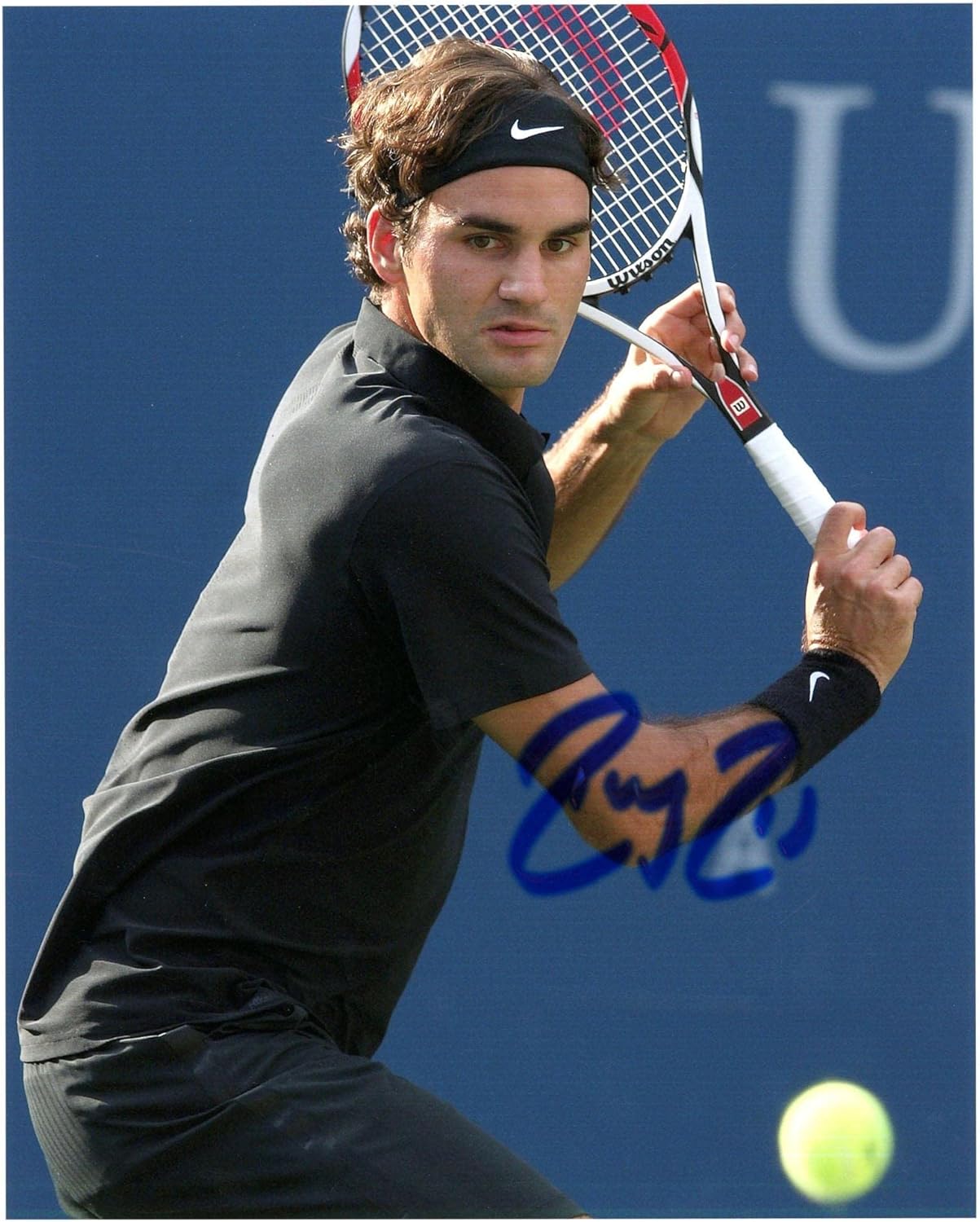 Roger Federer Autographed 8" x 10" US Open Slice Photograph - Signed in ...