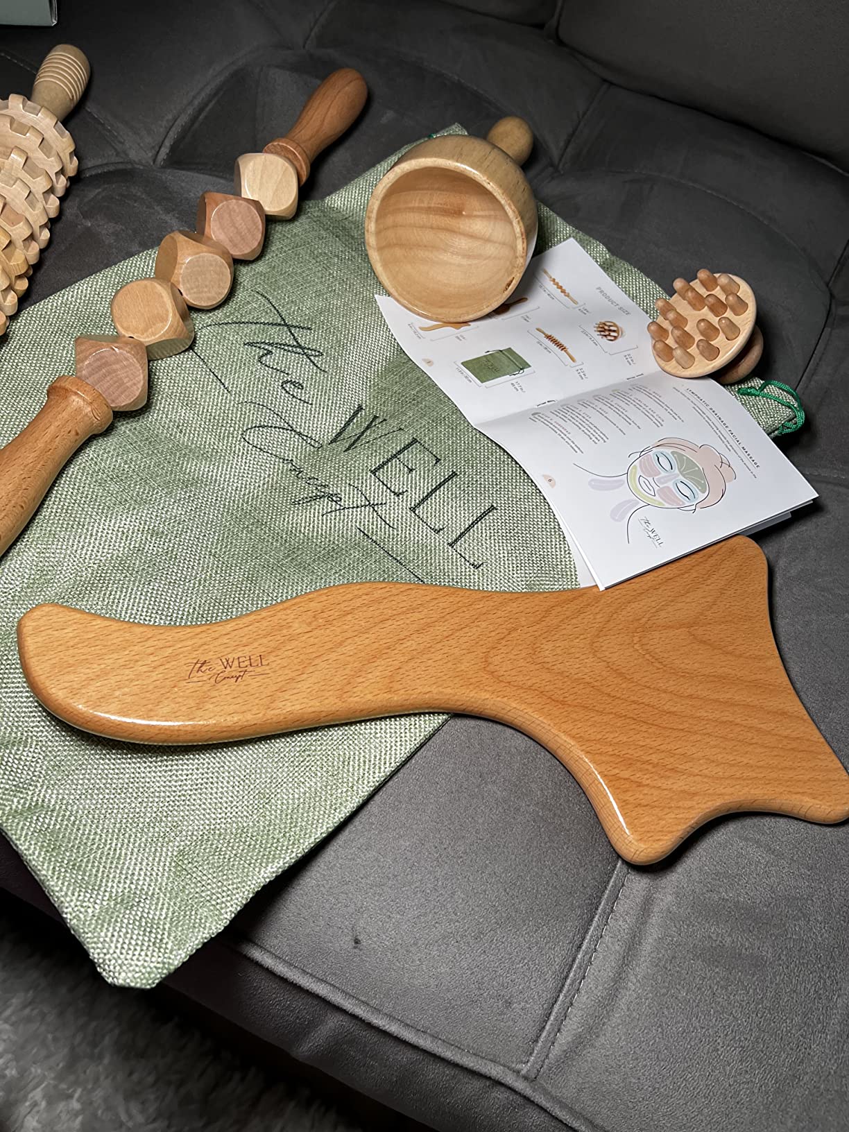 Amazon.com: The Well Concept - 5 PCS Premium Wood Therapy Massage Tools ...