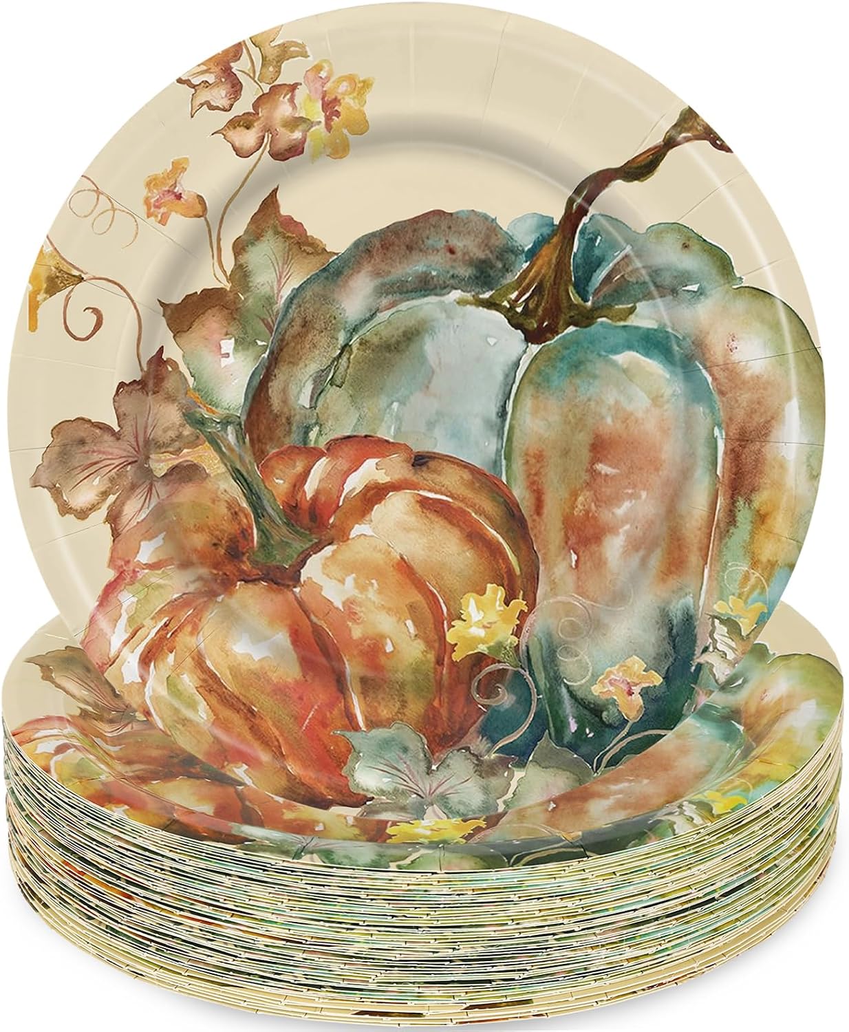 Amazon.com: JarThenaAMCS 50Pcs Fall Paper Plates Watercolor Pumpkin ...