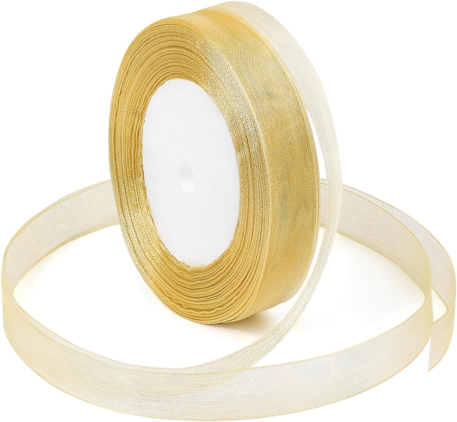 Amazon.com: Homeford Gold-Lined Satin Edge Organza Ribbon, 5/8-Inch, 25 ...