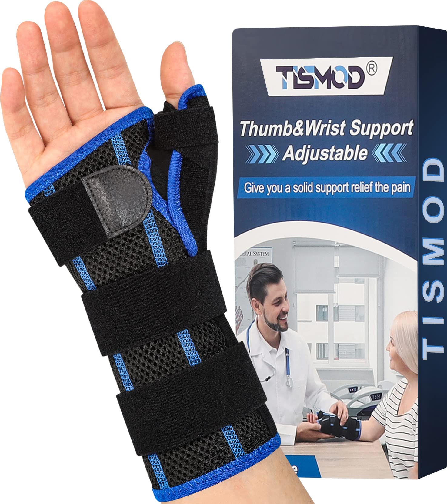 Wrist Brace with Thumb Spica Splint - Adjustable Thumb Wrist Support ...