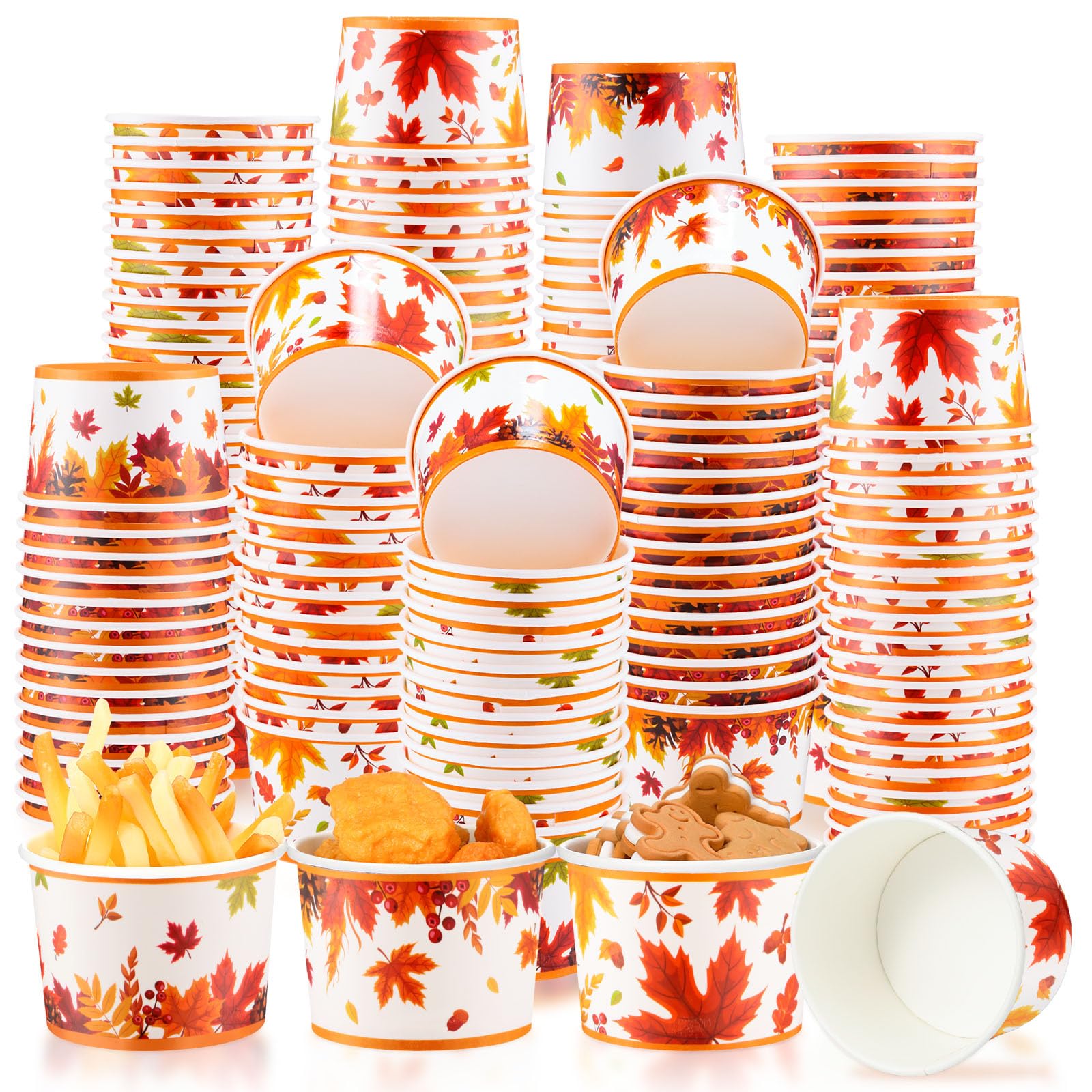 Amazon.com: 150 Pieces Thanksgiving Leaves Treat Snack Cups 8 oz Happy ...