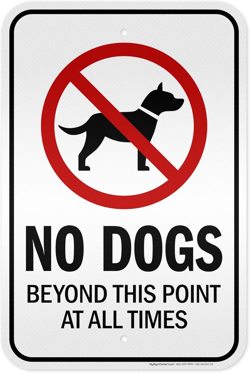 Amazon.com : No Dogs Beyond This Point At All Times Sign, 12x18 Inches ...