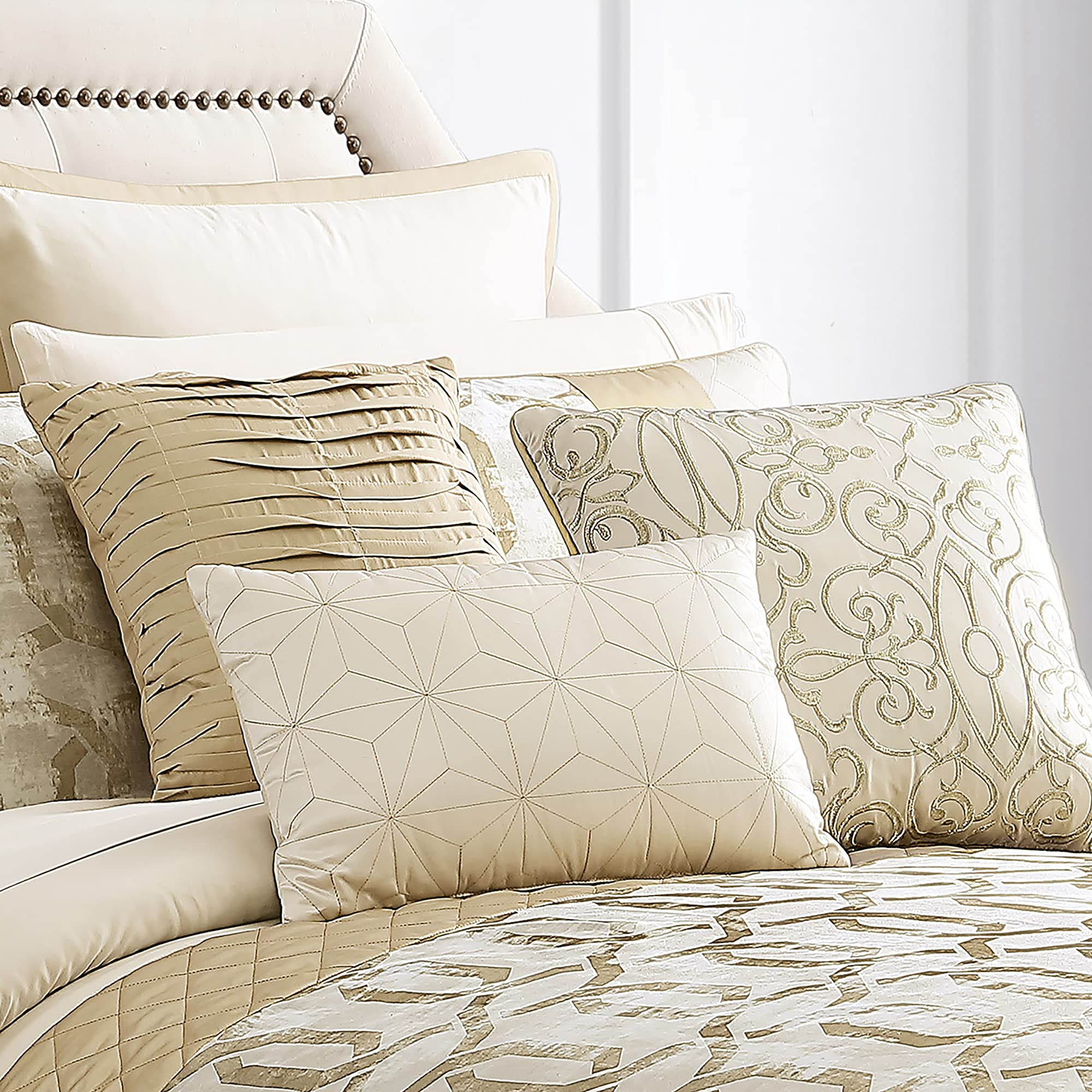 Riverbrook Home 100% Polyester Comforter Set, King, Bergen - Gold, 10 ...