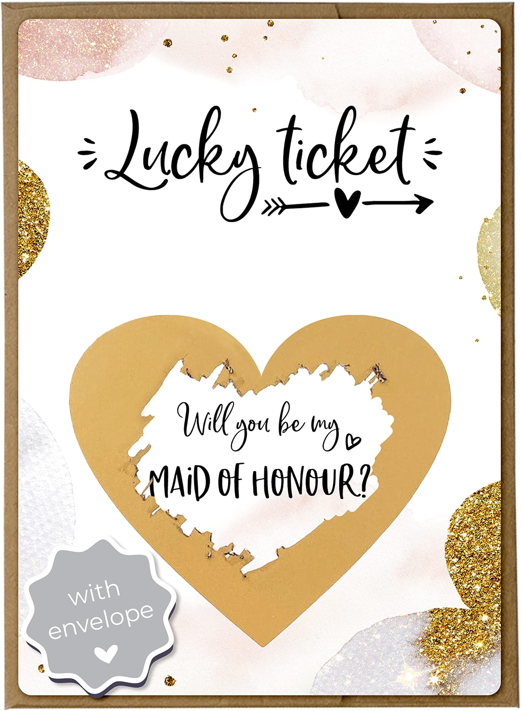 Jolicoon Will you be my maid of honour scratch card with envelope ...