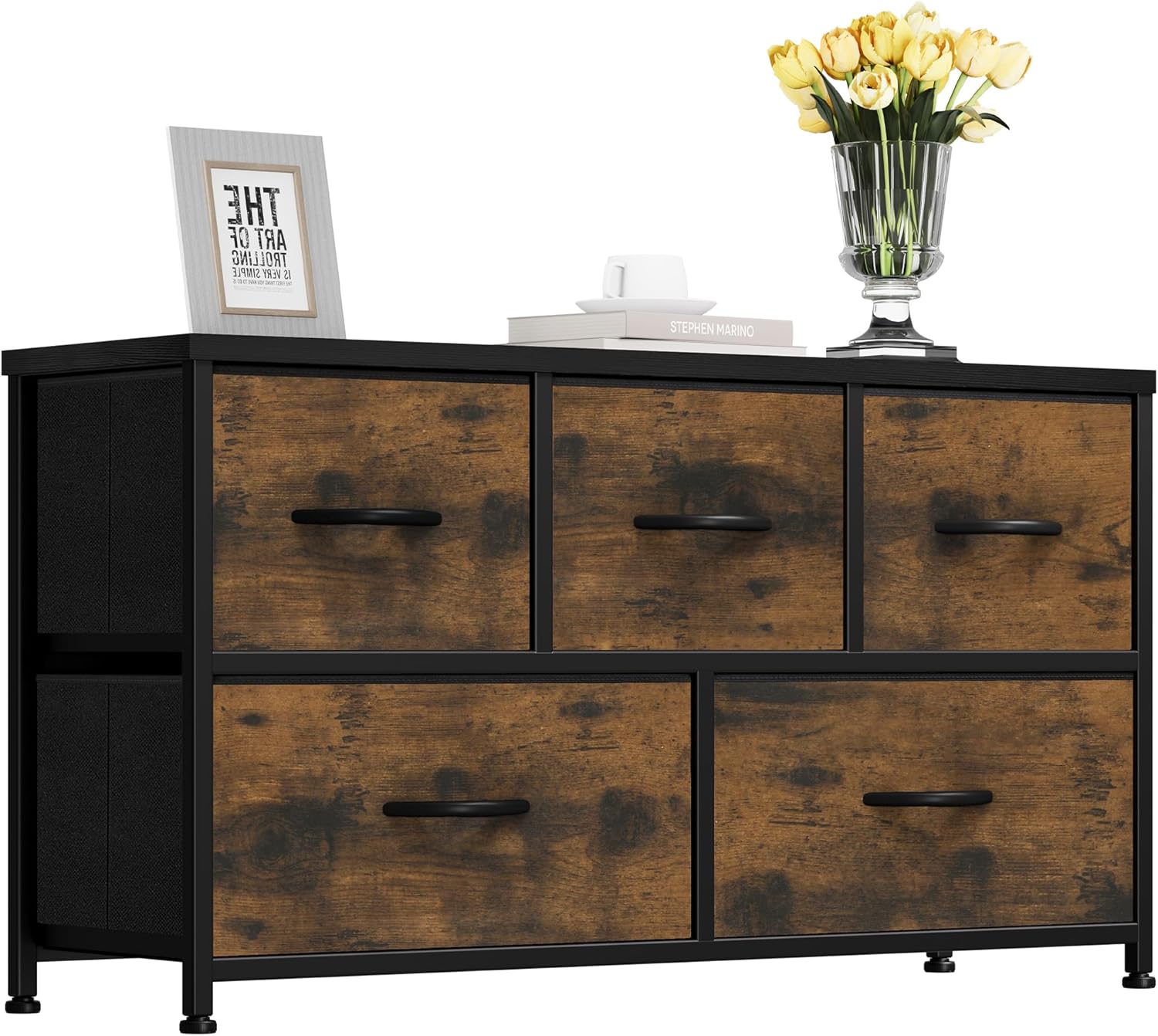YITAHOME Chest of Drawer with 5 Drawers for Bedroom Fabric Dresser ... YITAHOME Chest of Drawer with 5 Drawers for Bedroom Fabric Dresser ...