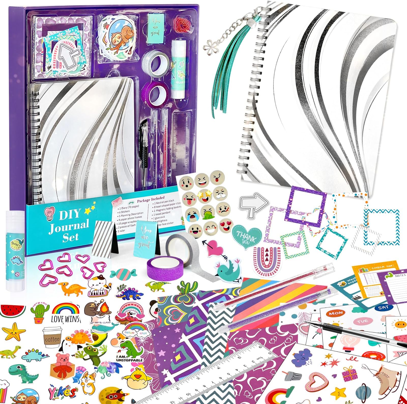Amazon.com: DIY Journal Kit for Girls - 49pcs DIY Journal Set for Teen ...