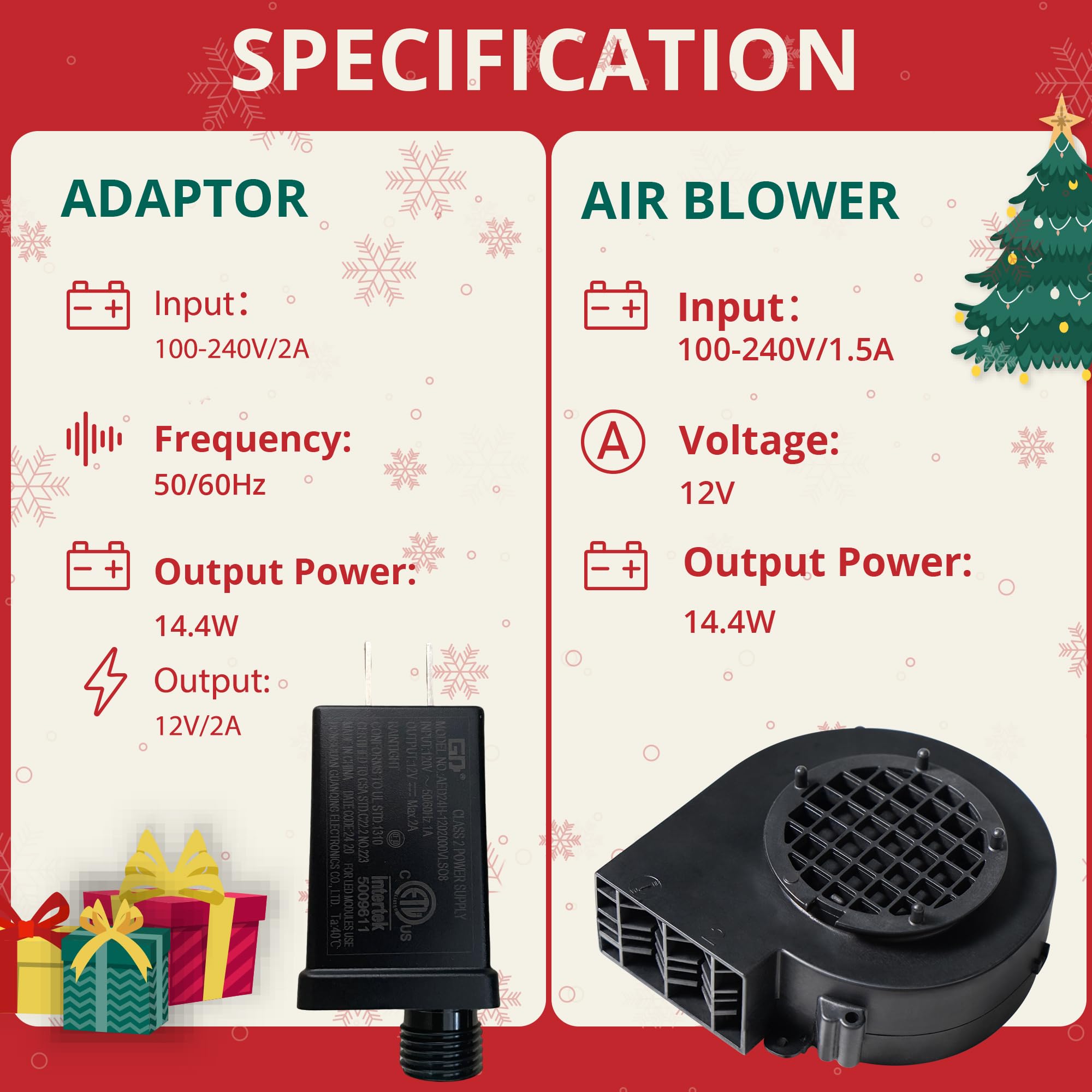 Snapklik.com : Replacement 1500mA Blower For Christmas Inflatables, 2A ...