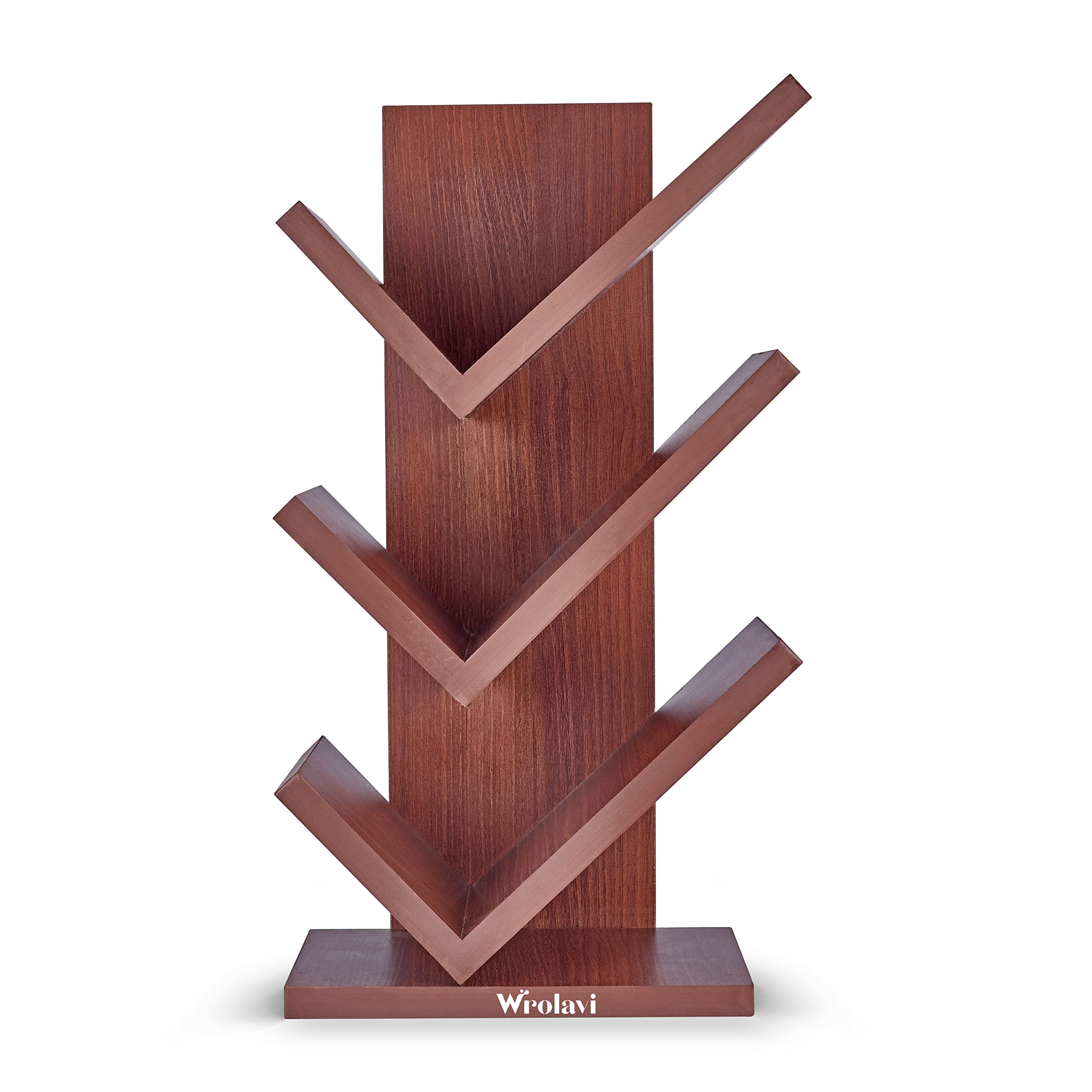 Buy Wrolavi® Wooden Bookrack, Space Saver Engineered Wood Book Shelf ...