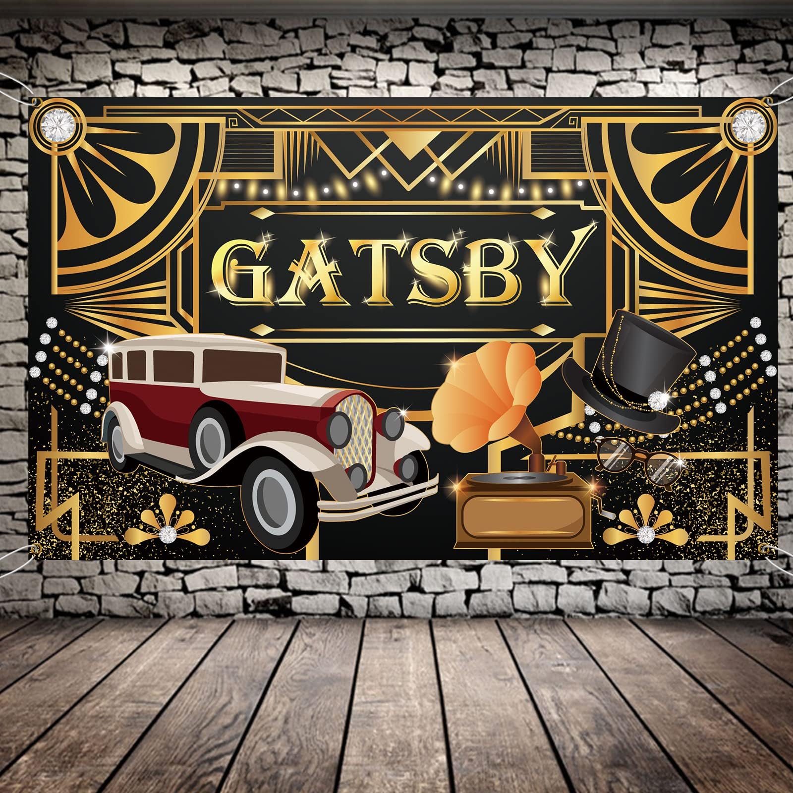 MELTELOT The Great Gatsby Themed Backdrop Banner, Retro Roaring 20's ...