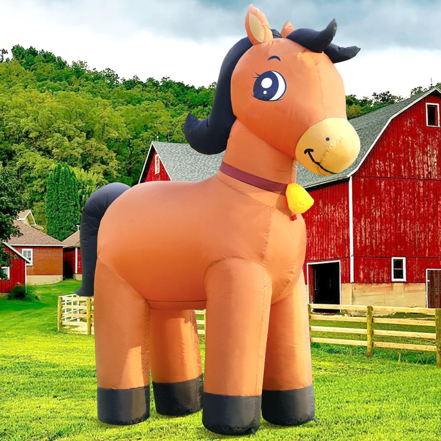 Amazon.com: Sonwyoung 2 Sets 9 FT Christmas Inflatable Clydesdale Horse ...