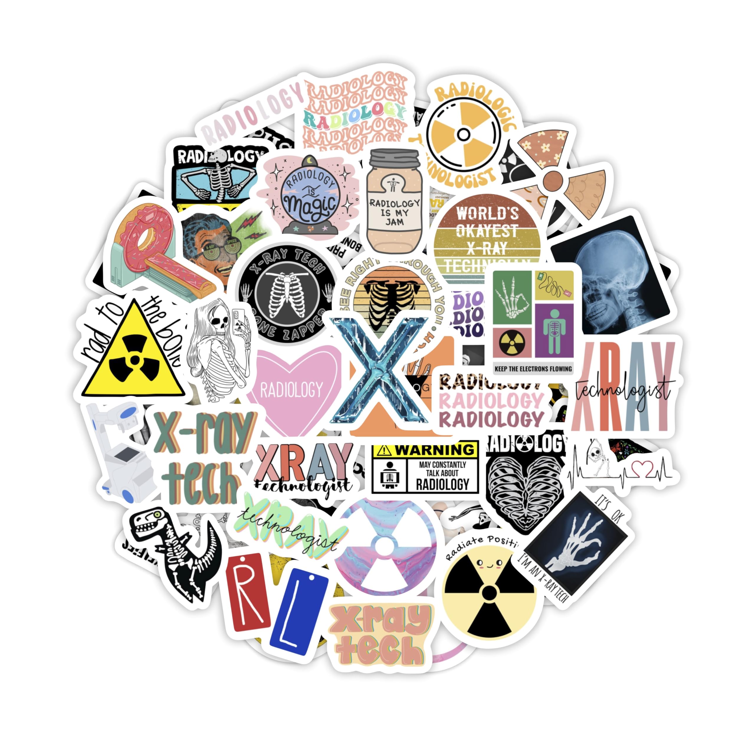 Amazon.com: 100Pcs Rad Tech Stickers, Radiology Stickers, Xray Tech ...