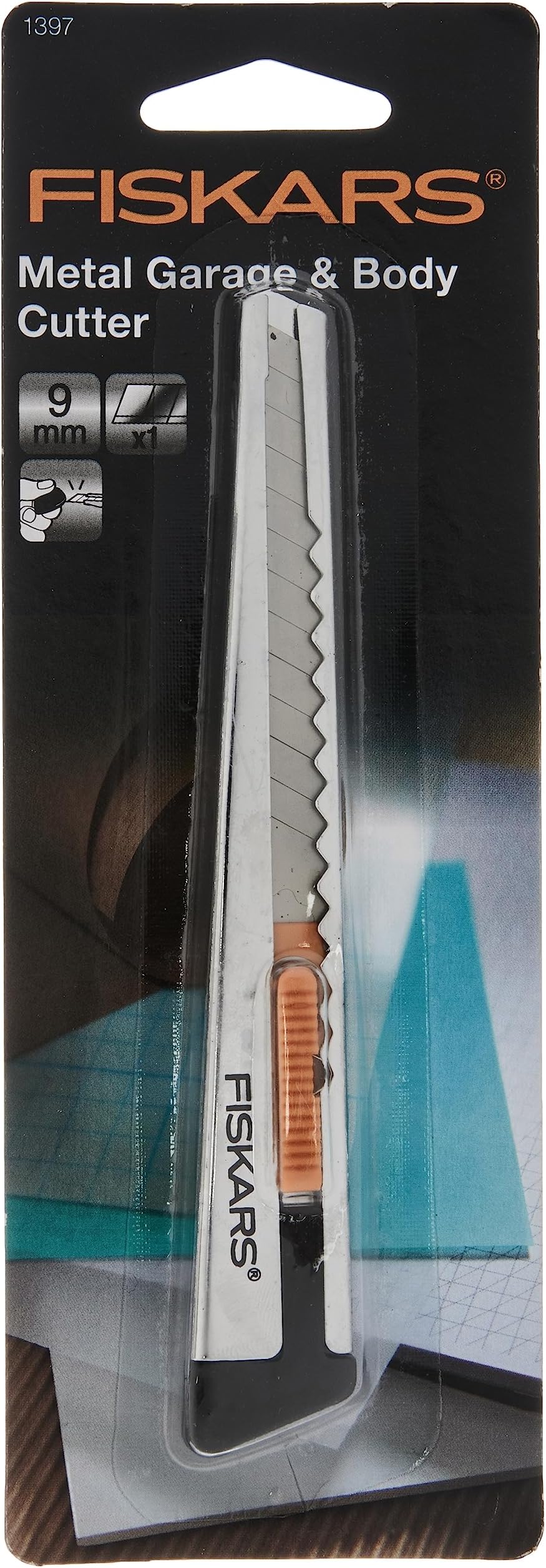 Fiskars Profi-Cuttermesser aus Metall, Flach, 9 mm, Orange/Metall ...