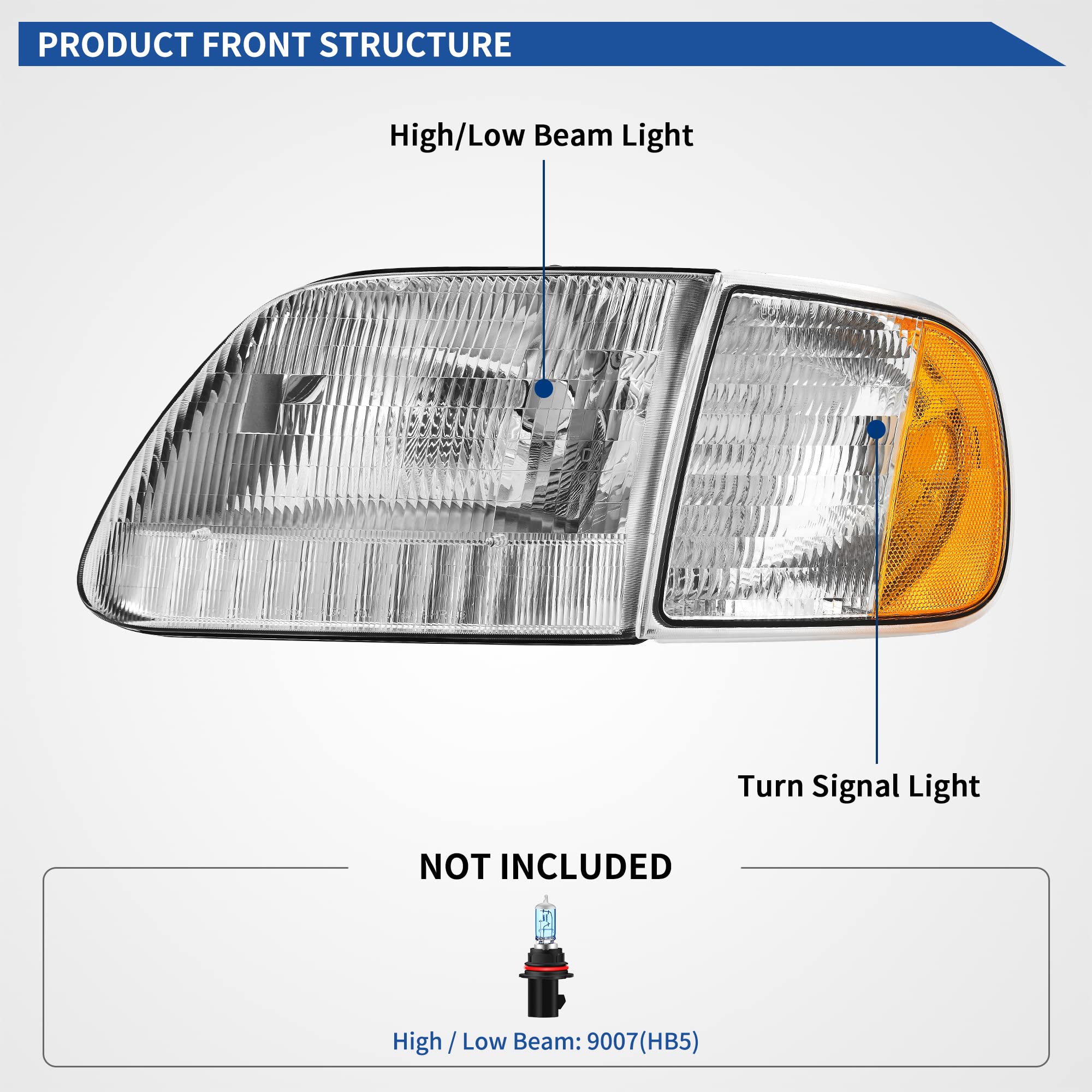 Snapklik.com : oEdRo Halogen Headlights Replacement w/Corner Parking ...