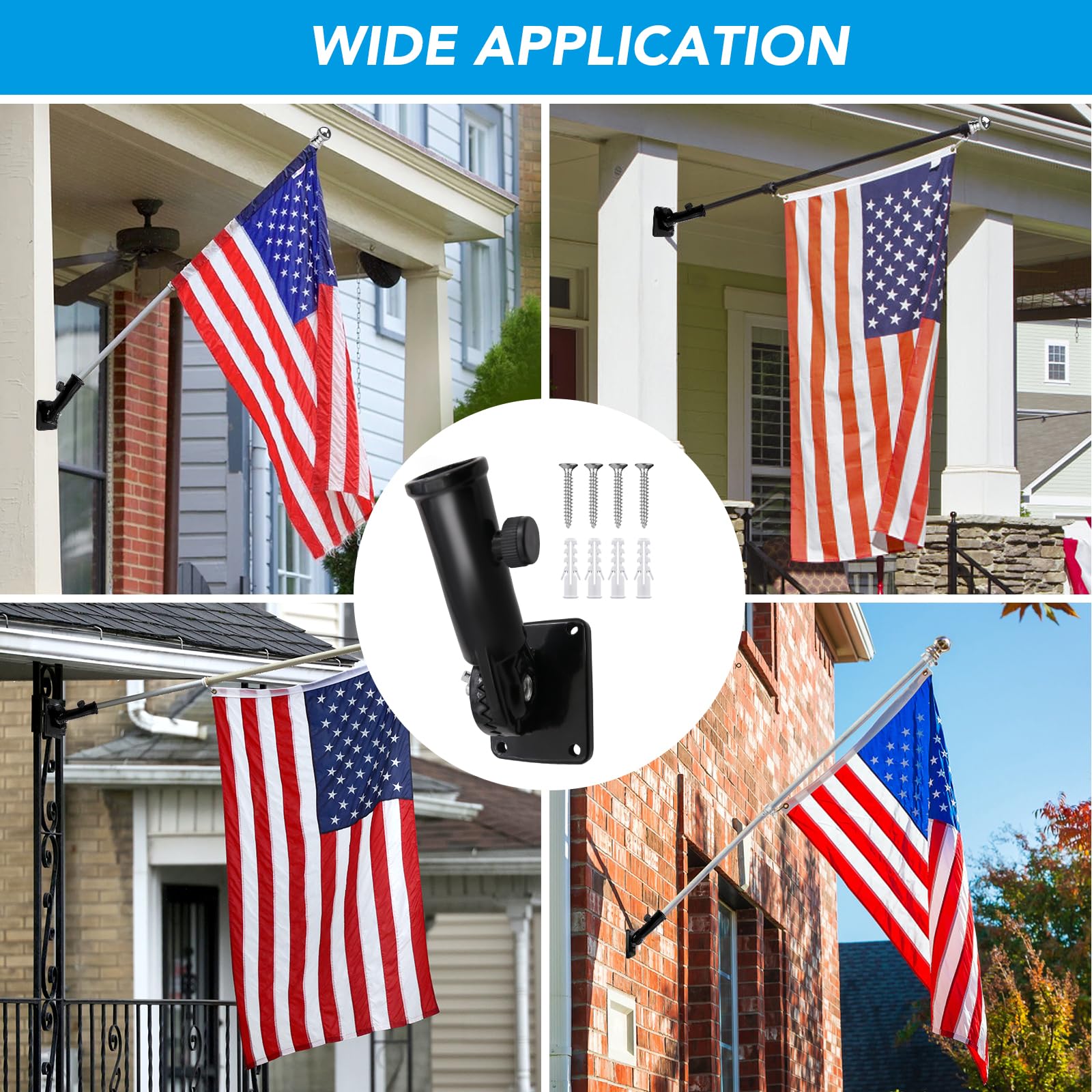 Snapklik.com : Flag Pole Holder For Outside House, Adjustable Flag Pole ...