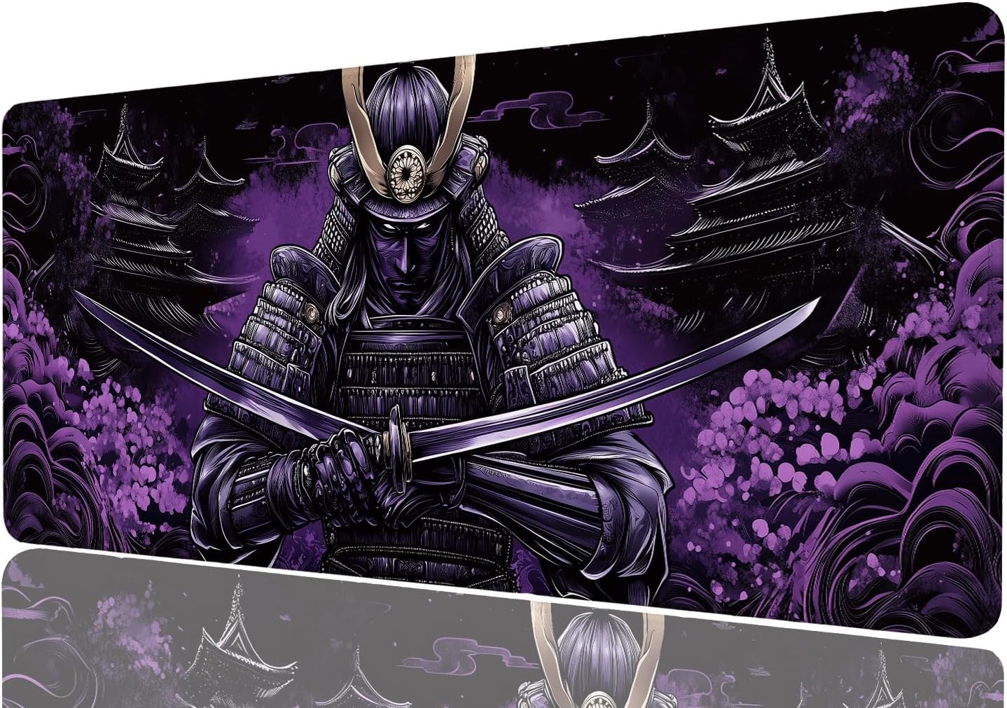 Amazon.com: Samurai Gaming Mouse Pad Large, Purple and Black Japanese ...