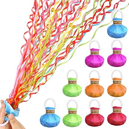 Pack of 10 Streamers Hand Throwing Streamers Birthday Bomb Streamers ...