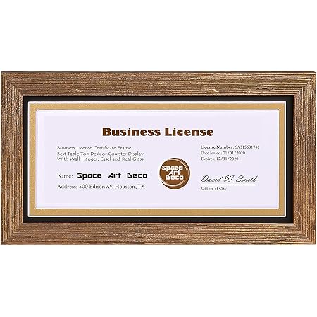 Amazon.com: Americanflat 5x10 Business License Frame in Black with ...