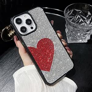 Amazon.com: VALRION Compatible with iPhone 15 Pro Max Bling Case Glitter Full Diamond Rhinestone ...