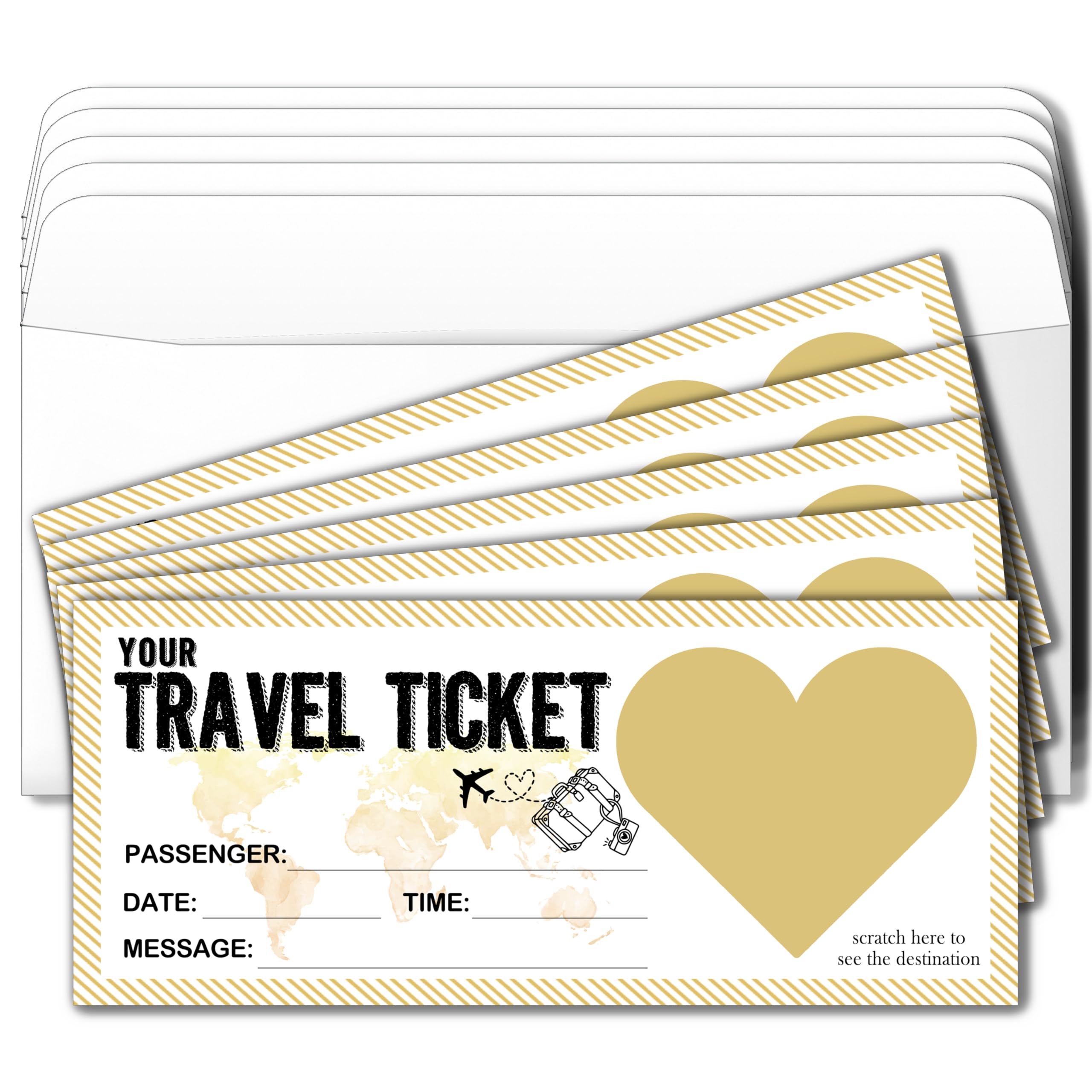 Amazon.com : Eronm 5 Set Travel Ticket Surprise Scratch Card, Surprise ...