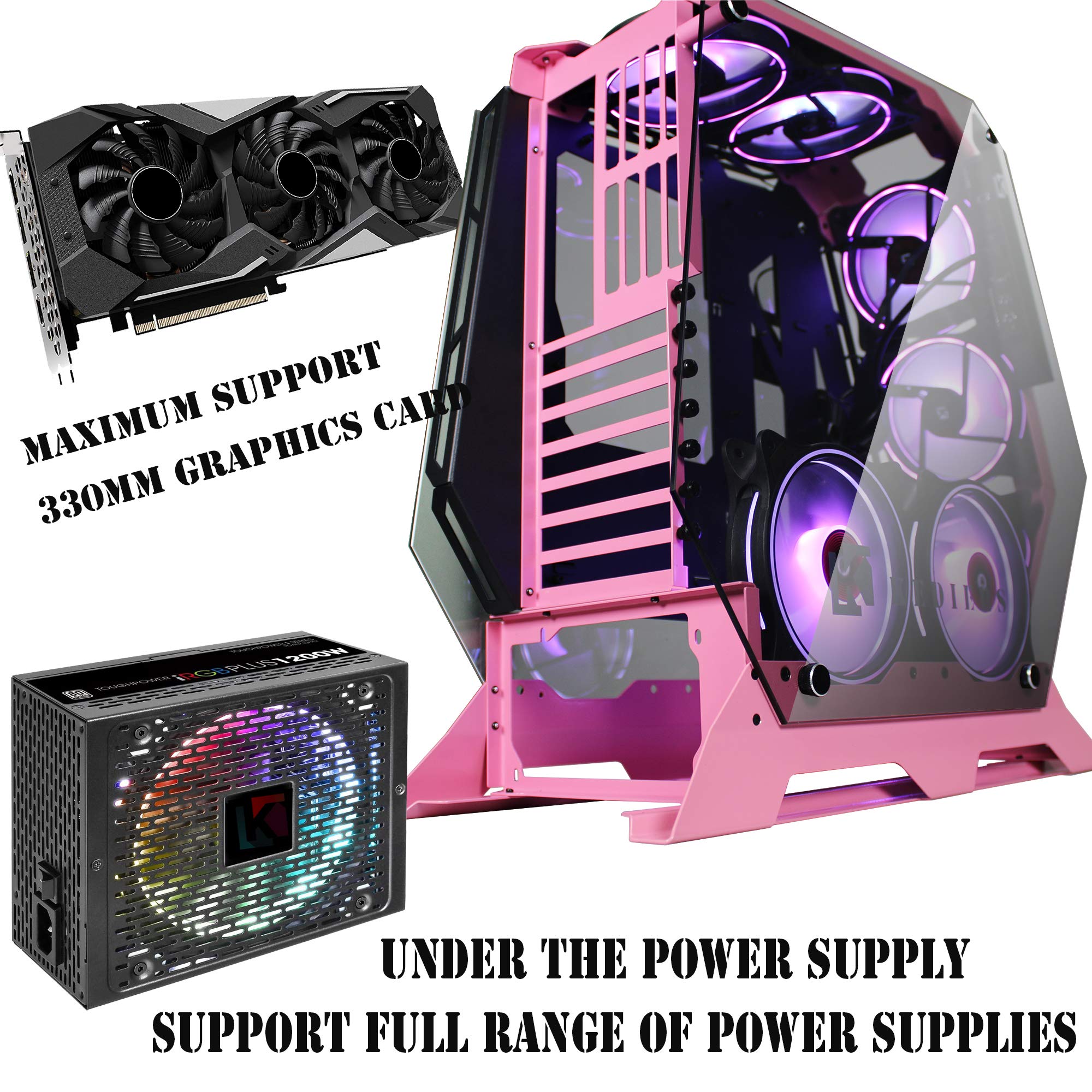 KEDIERS PC Gaming Case Computer Case ATX Mid Tower Open Case - USB3.0 ...