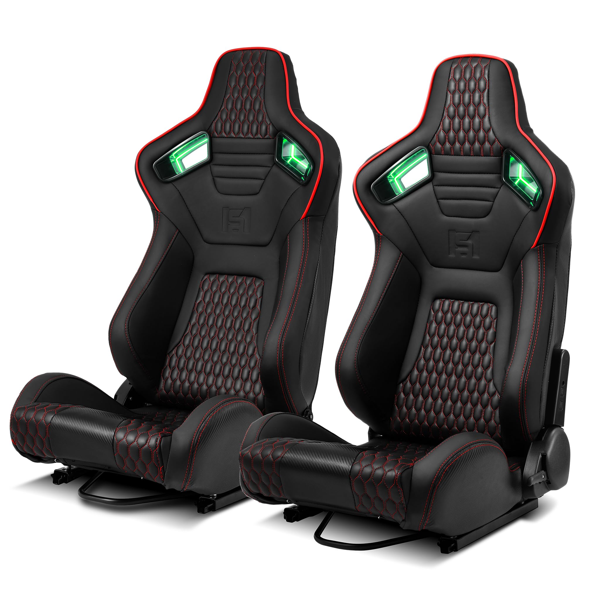 Amazon.com: ModifyStreet [Neon Racer] Pair of All Black PVC + Red Snake ...