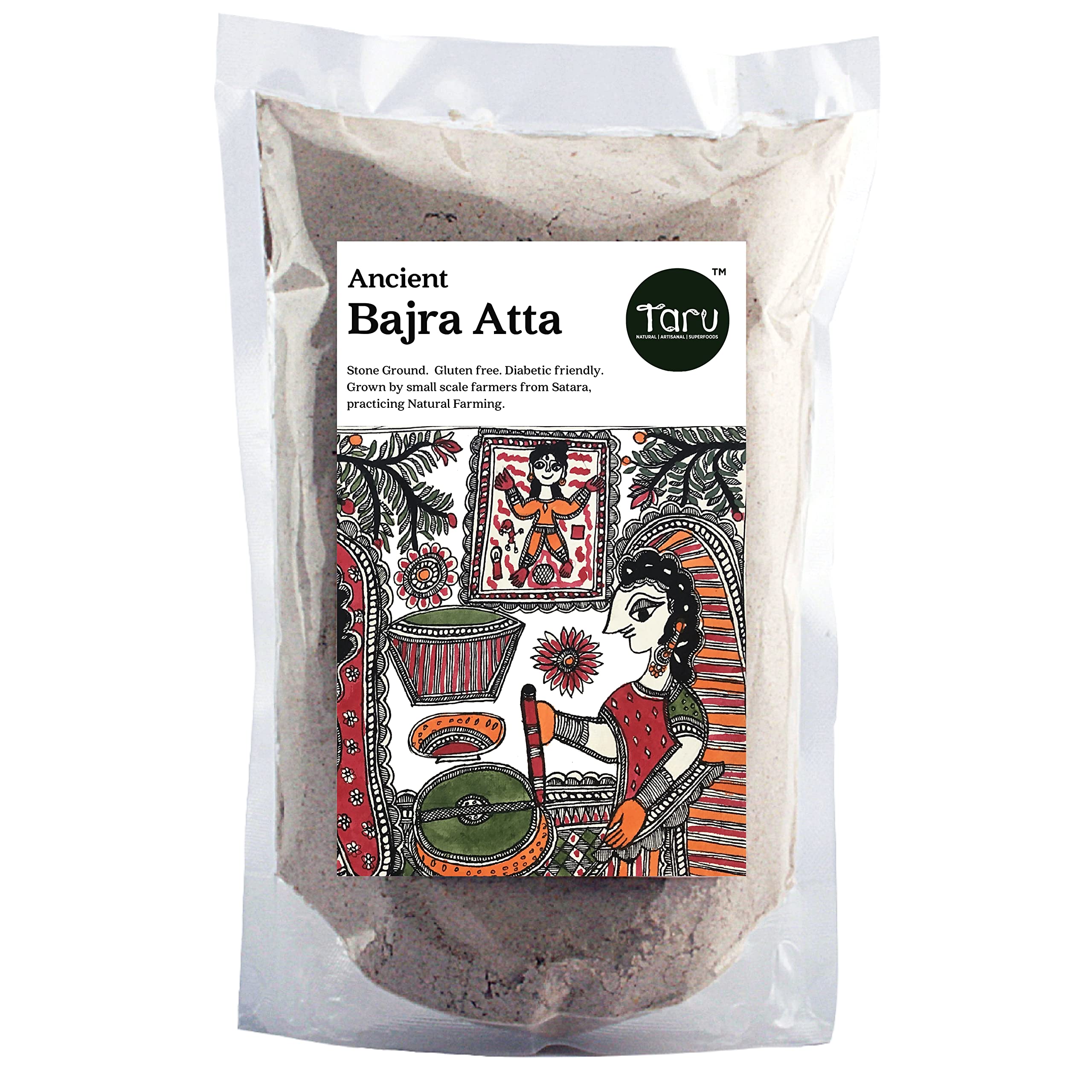 TARU NATURALS Bajra Flour, Stone-Ground, Millet, Natural Farming ...