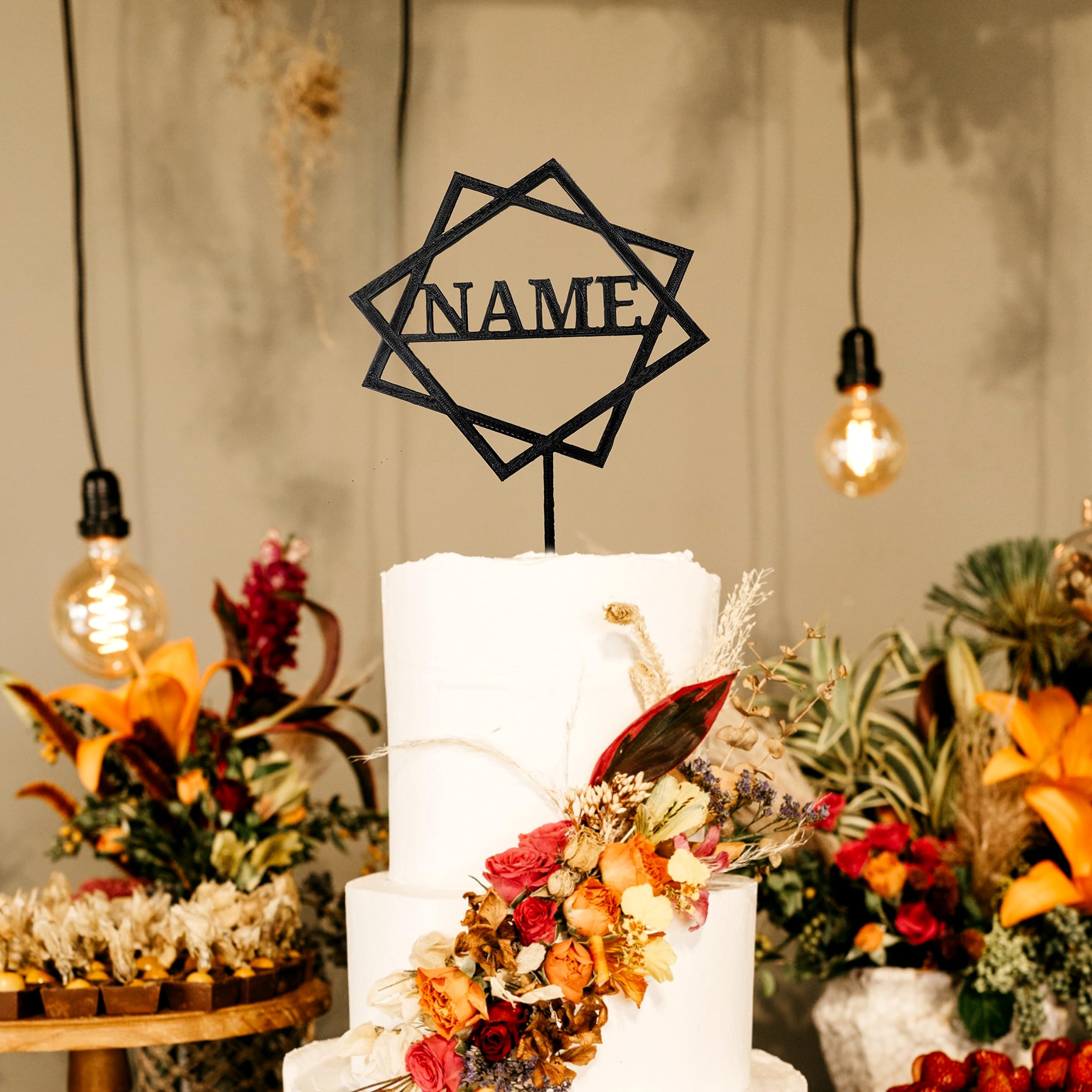 Customisable Cake Topper with Name - Name Tag Cake Topper - 3D Printed ...